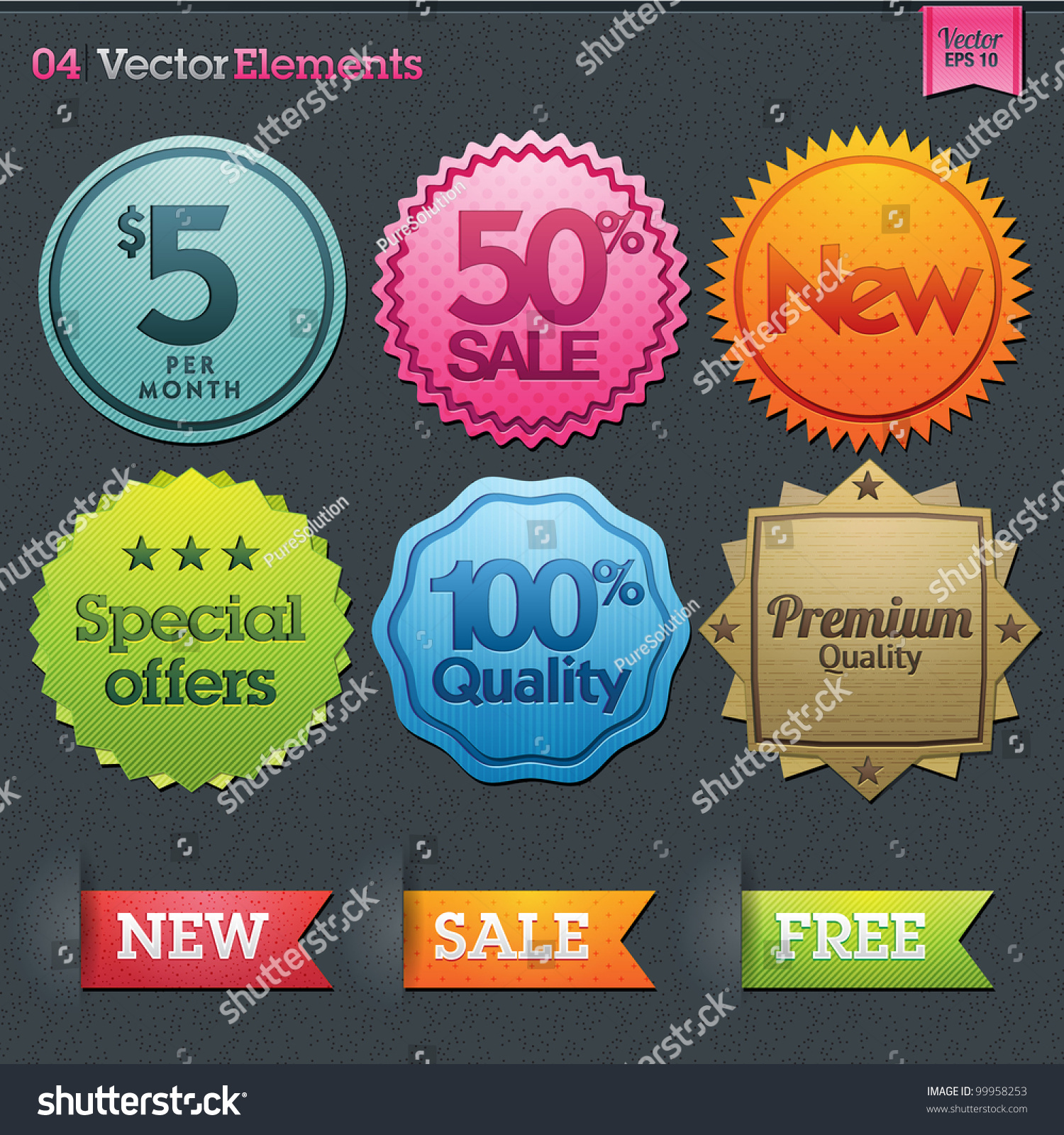 Set Vector Labels Stock Vector (Royalty Free) 99958253 | Shutterstock