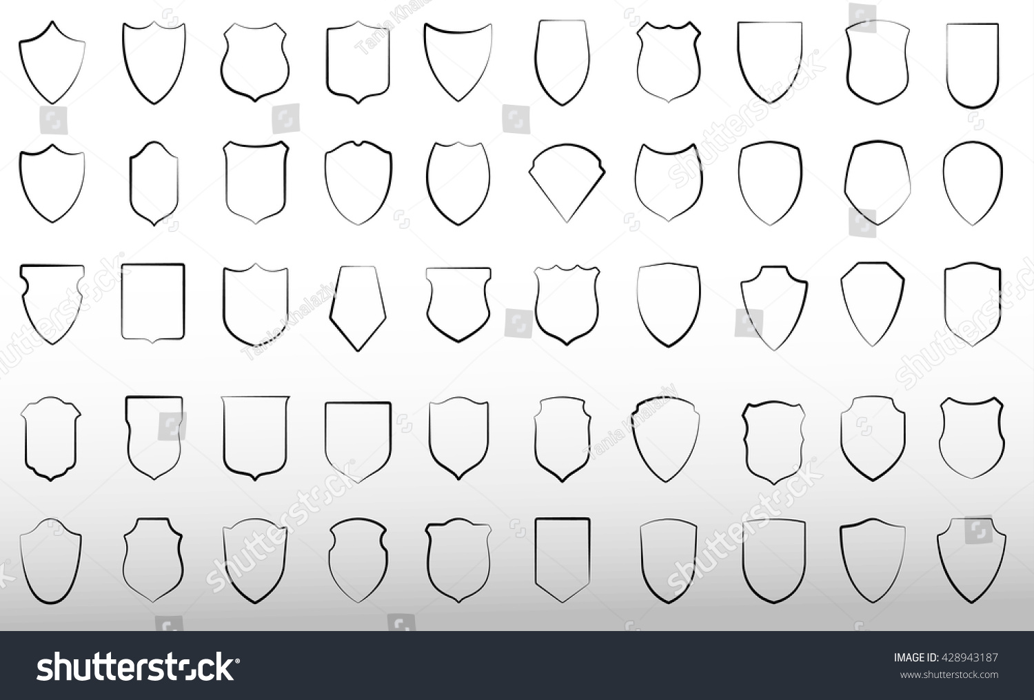Set Vector Shields Stock Vector (Royalty Free) 428943187 | Shutterstock