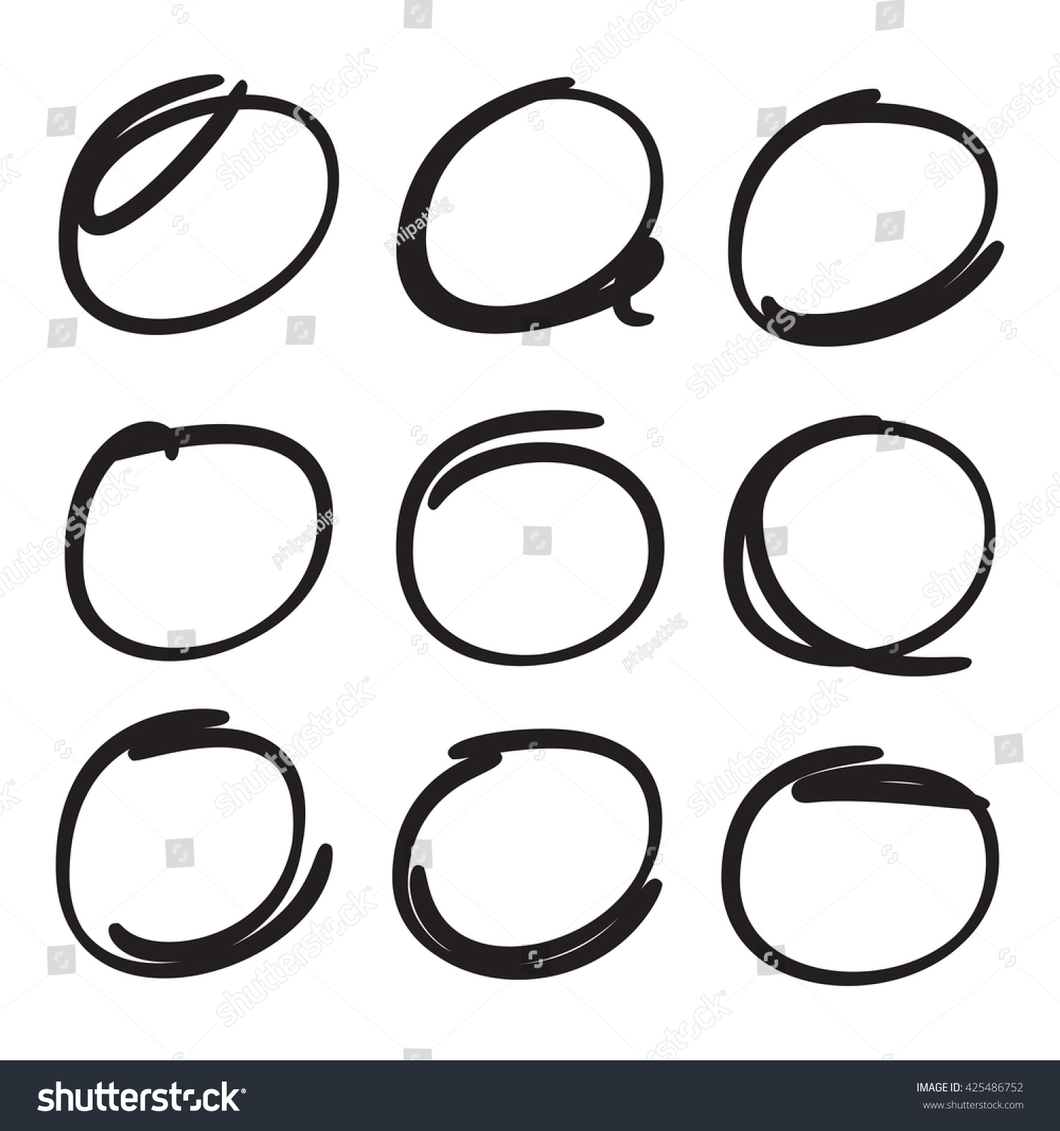Set Vector Simple Circle Markers Stock Vector (Royalty Free) 425486752 ...