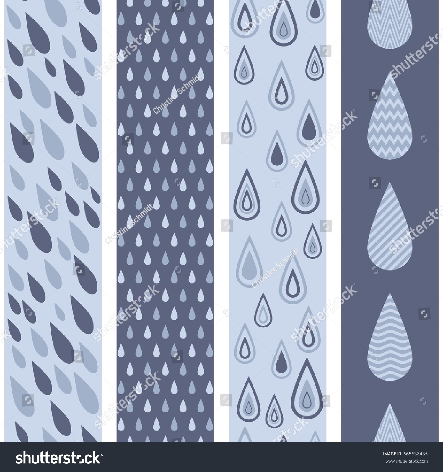 Set Vertical Rainy Patterns Stock Vector (Royalty Free) 665638435 ...