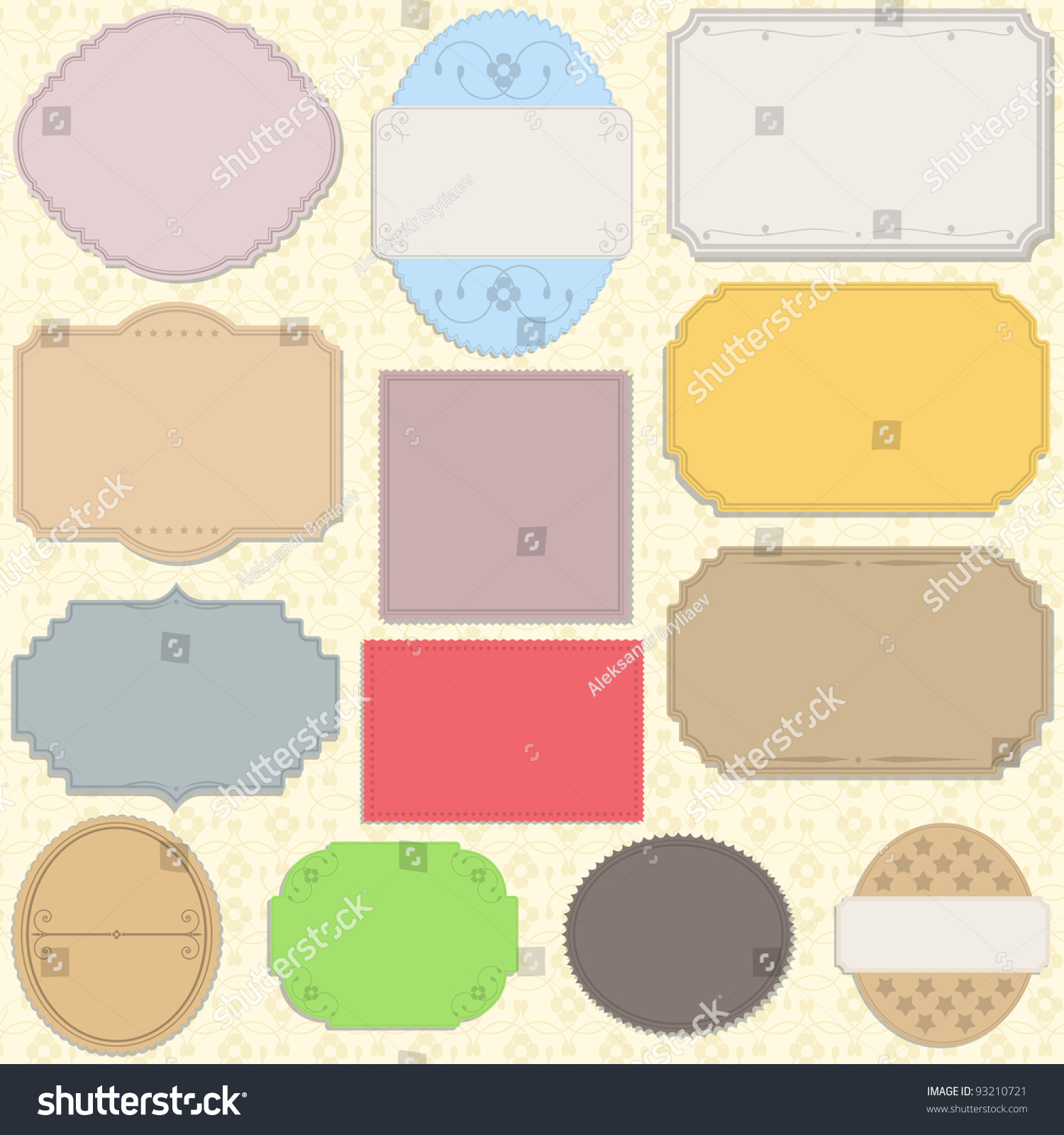 Vektor Stok Set Vintage Paper Objects Vector (Tanpa Royalti) 93210721 ...