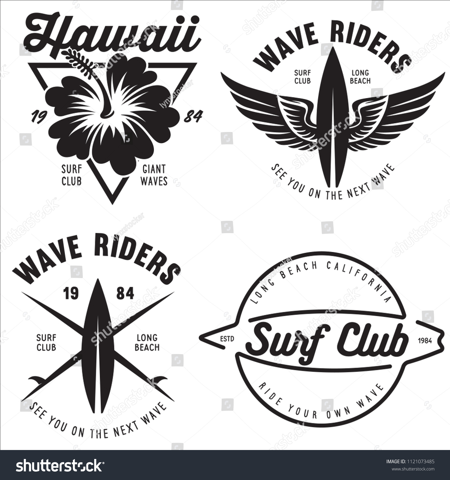 Set Vintage Surfing Graphics Emblems Web Stock Vector (Royalty Free ... Set Vintage Surfing Graphics Emblems Web Stock Vector (Royalty Free ...