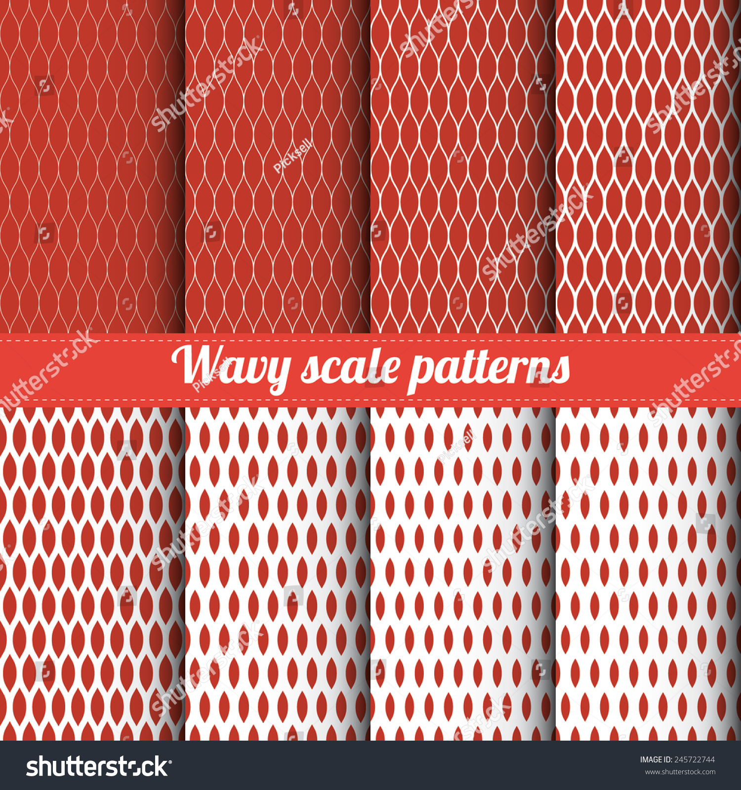 Set 8 Wavy Scale Patterns Various Stock Vector (Royalty Free) 245722744 ...