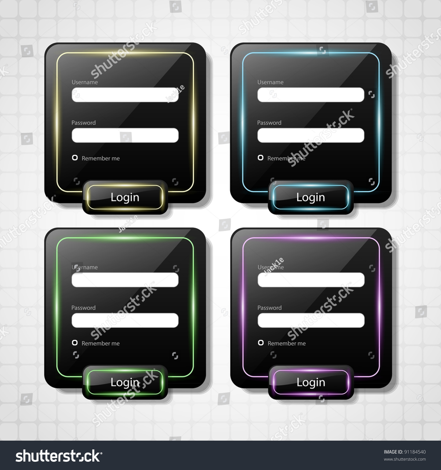 Set Web Login Forms: เวกเตอร์สต็อก (ปลอดค่าลิขสิทธิ์) 91184540 ...