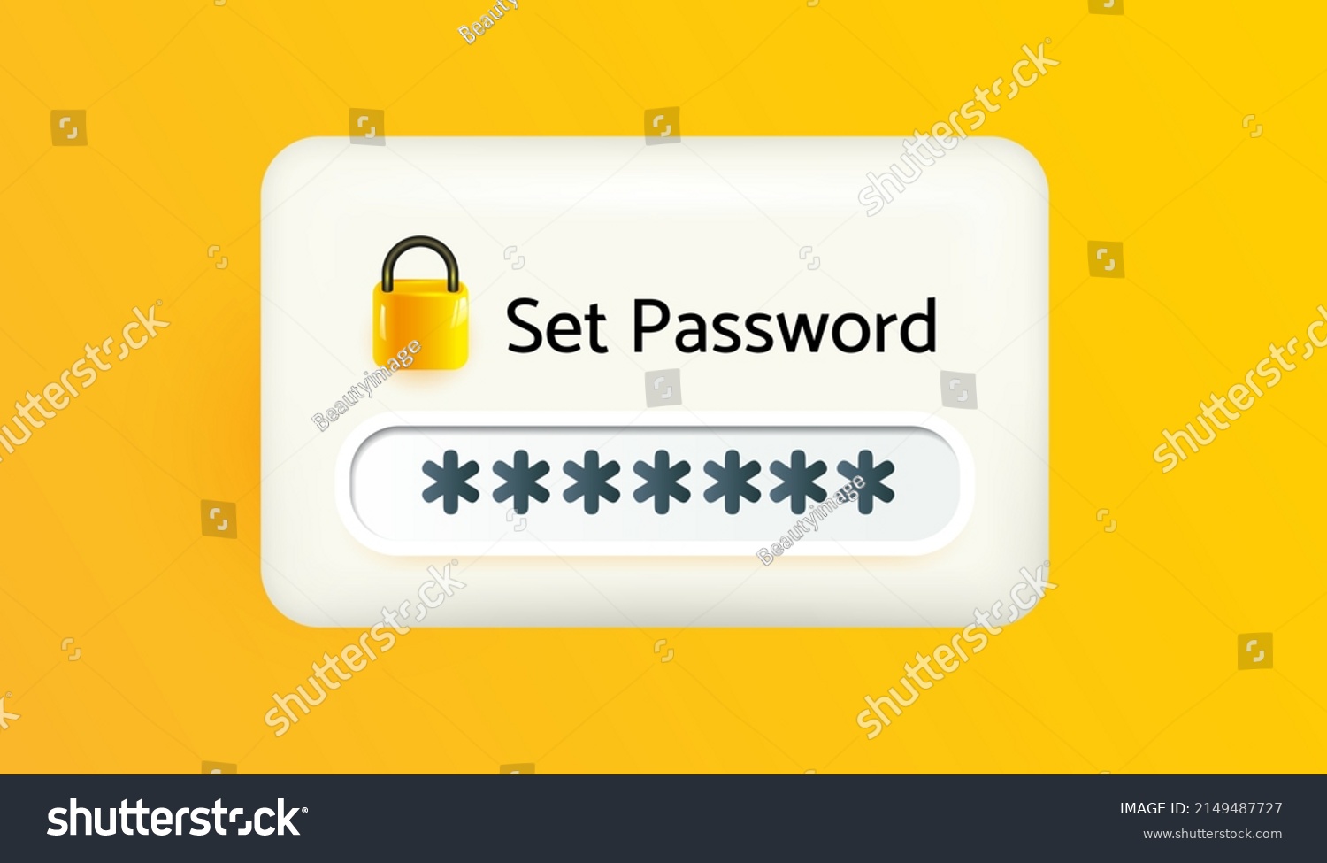 Set Password Account Security Warning Symbol Stock Vector (Royalty Free ...