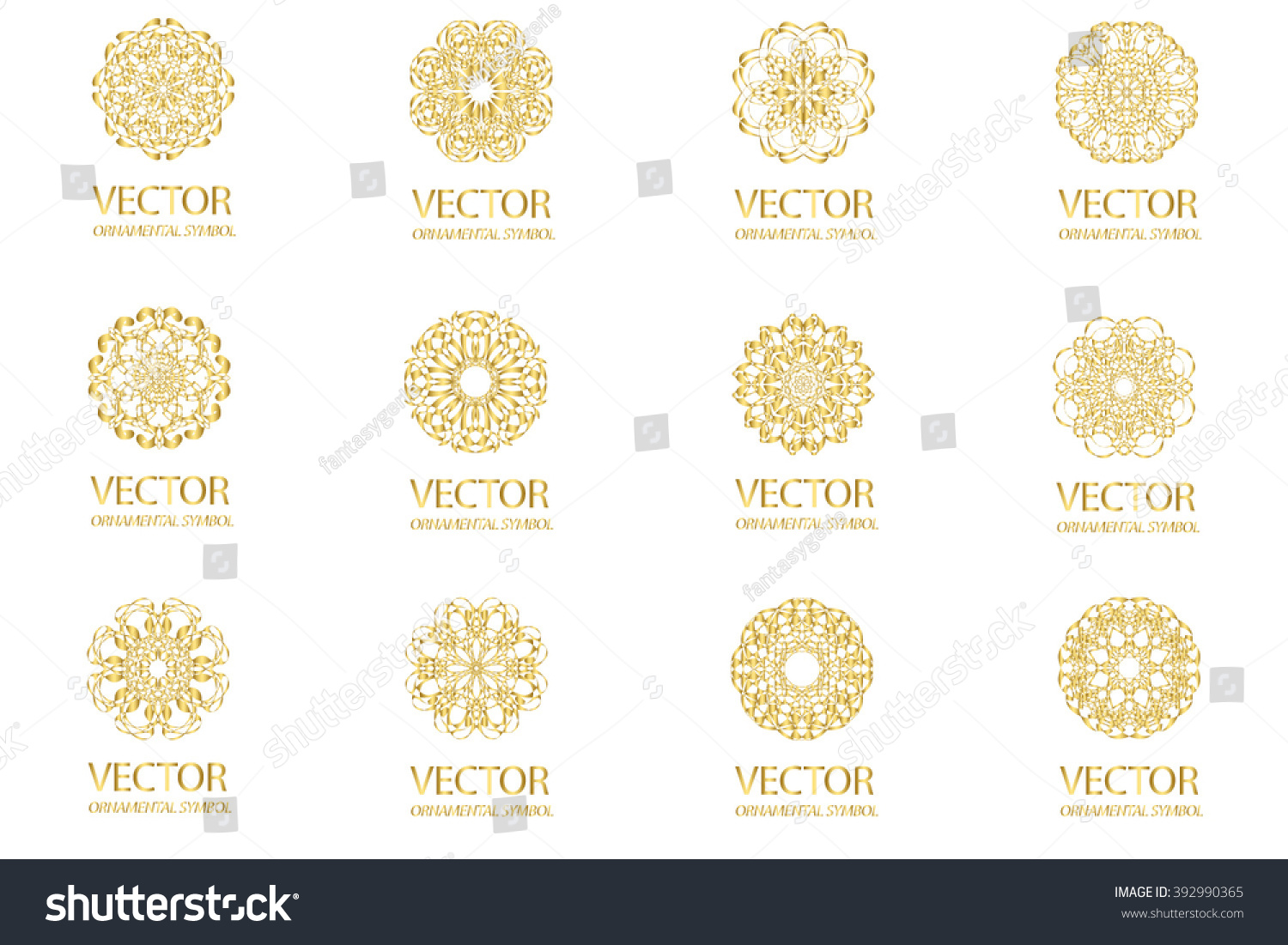 Set Pattern Geometric Gold Logo Vector Stock Vector (Royalty Free ...