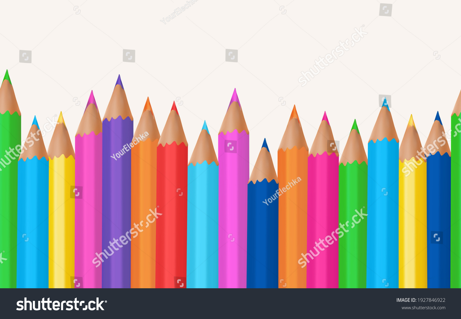Set Pencil Seamless Pattern Bright Design Stock Vector (Royalty Free ...