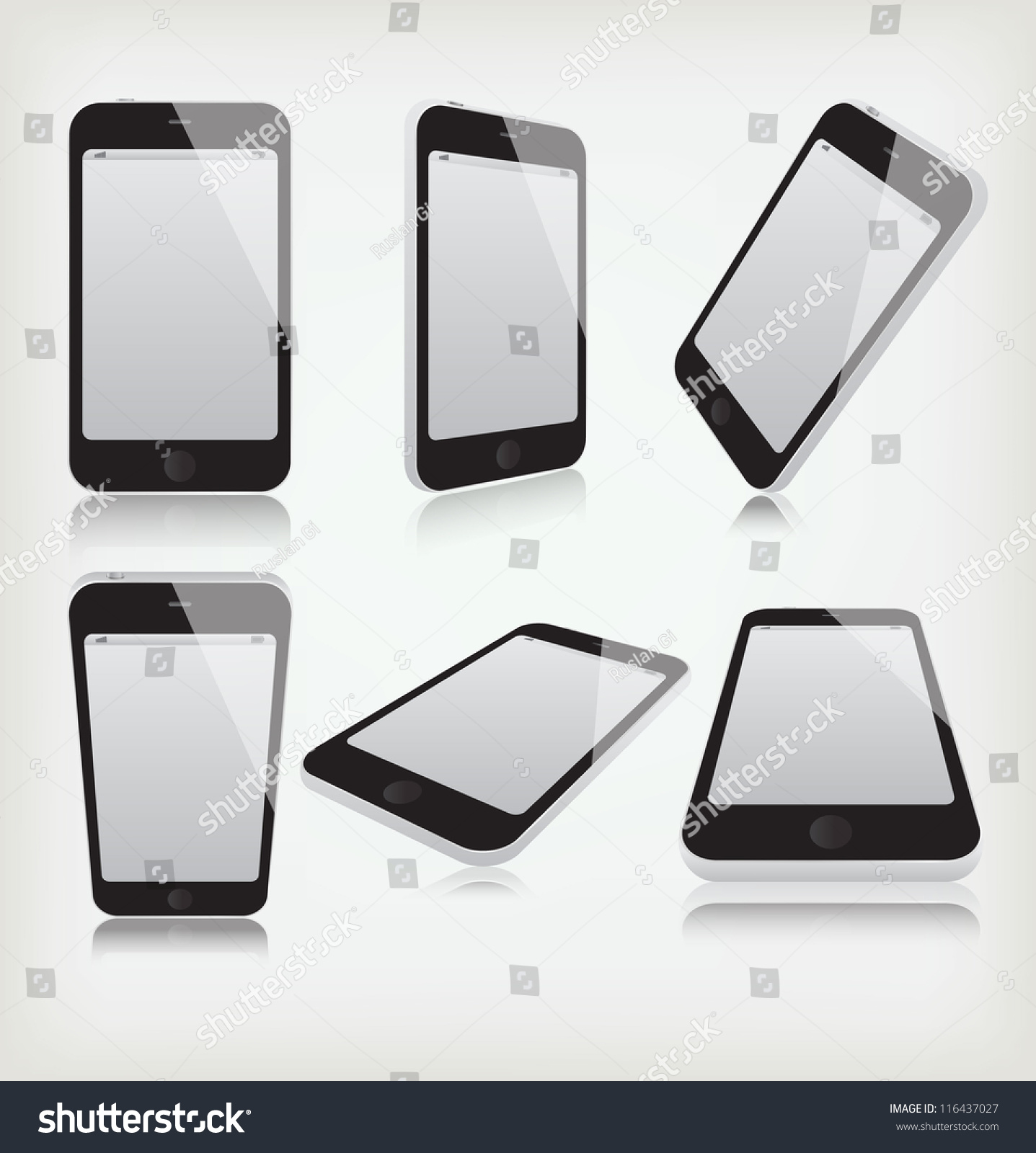 Set Phone Different Angles: vector de stock (libre de regalías ...