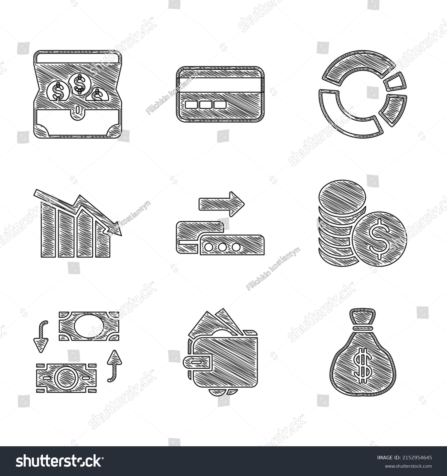 Set Pos Terminal Wallet Money Money Stock Vector (Royalty Free ...