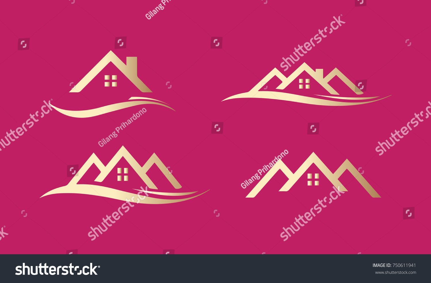 Set Property Logo Template Design Vector Stock Vector (Royalty Free ...