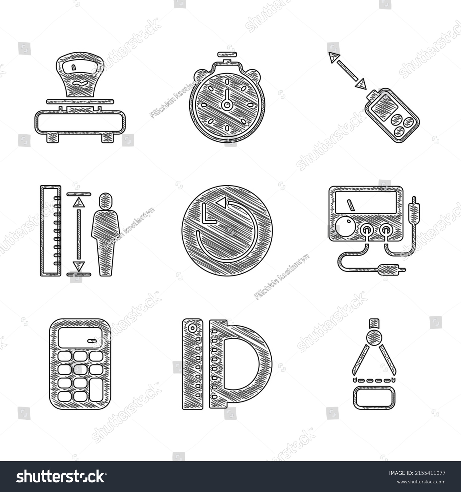 Set Radius Protractor Ruler Drawing Compass Stock Vector (Royalty Free ...