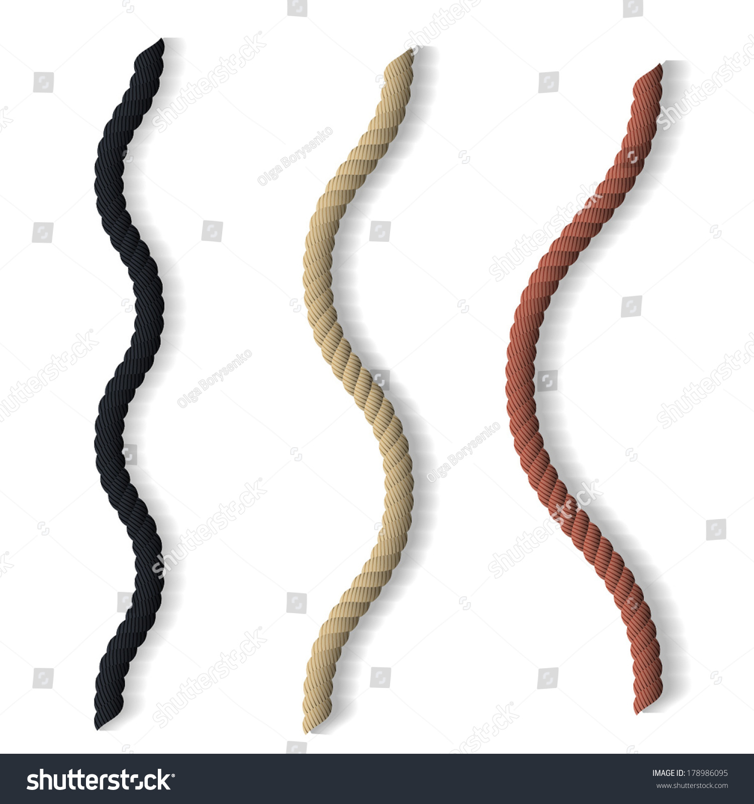 Set Realistic Rope Vector Illustration: เวกเตอร์สต็อก (ปลอดค่าลิขสิทธิ์ ...