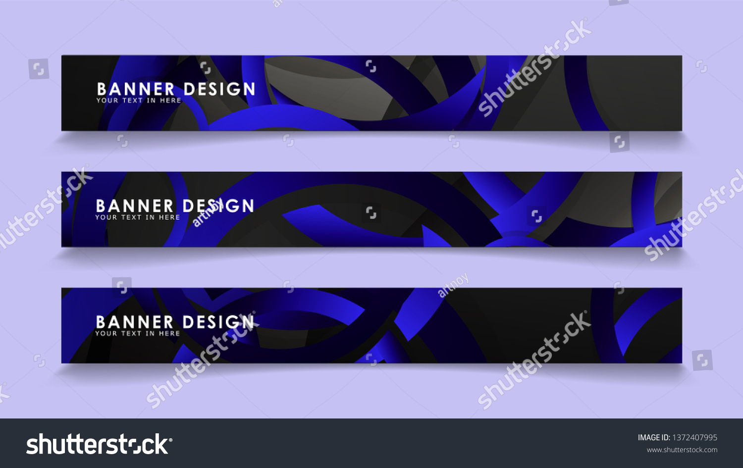Set Rectangular Vector Banners Background Dark Stock Vector (Royalty ...