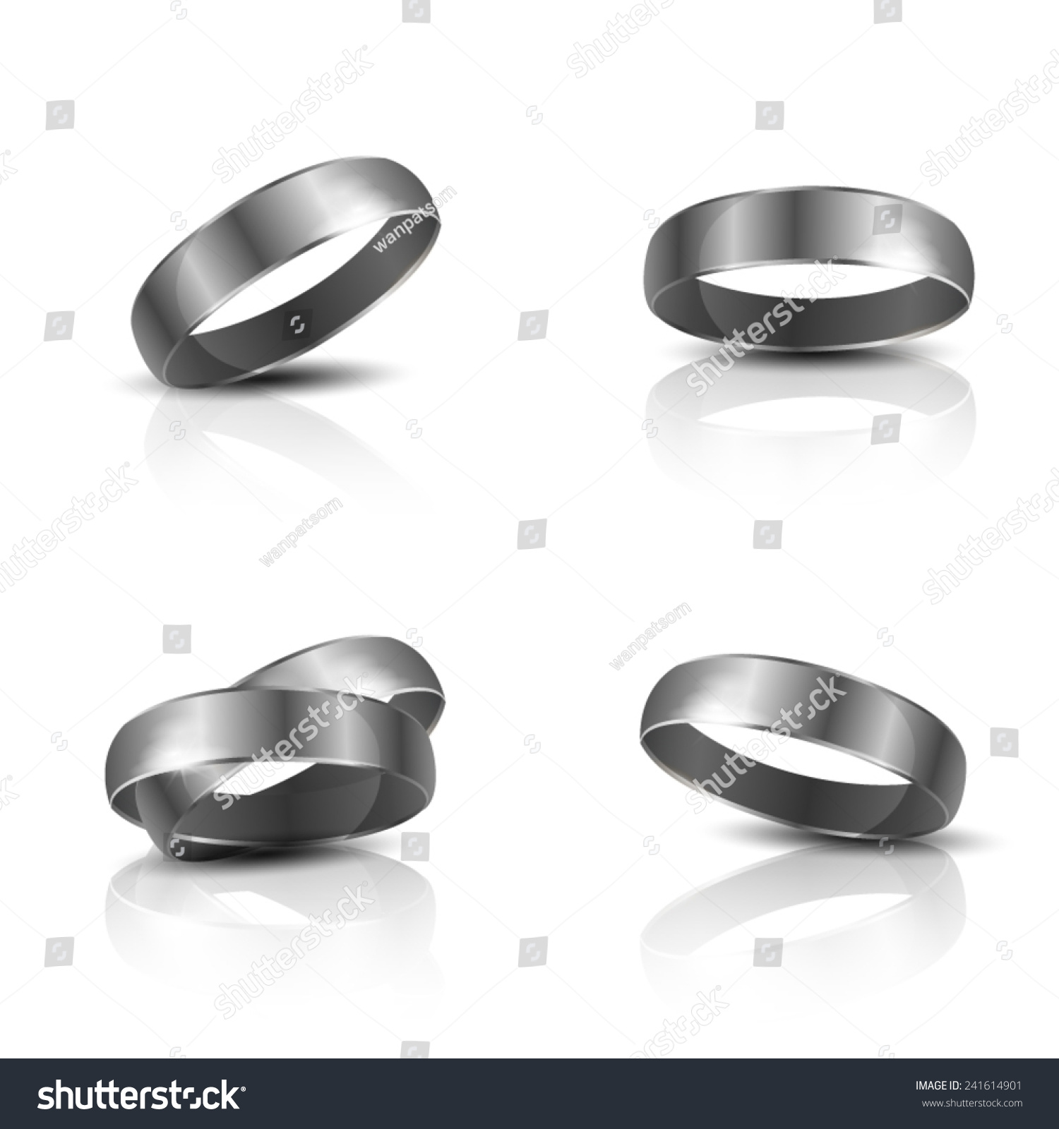 Set Rings Icon Black Wedding Vector Stock Vector (Royalty Free) 241614901