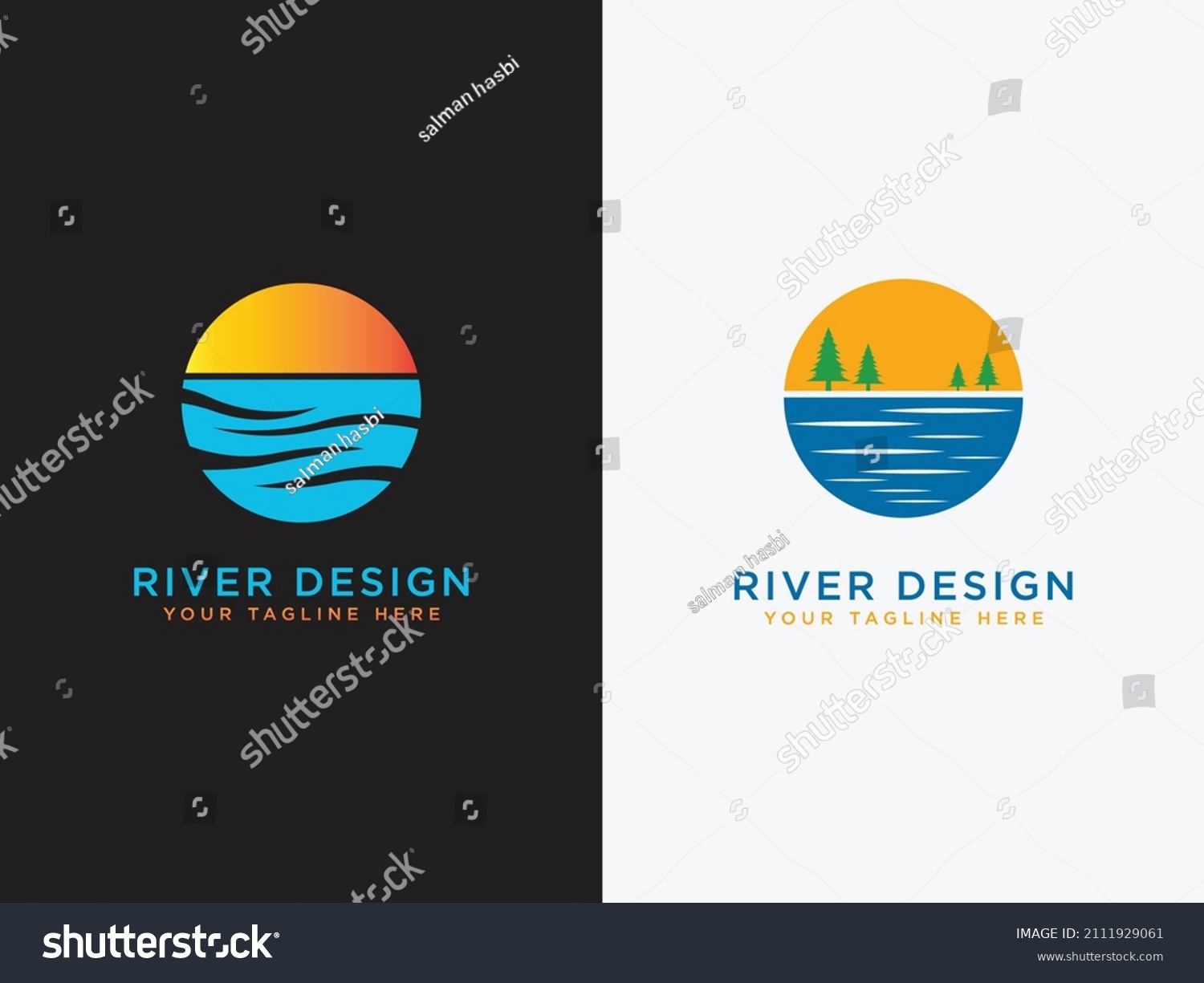 Set River Logo Icon Design Template Stock Vector (Royalty Free ...
