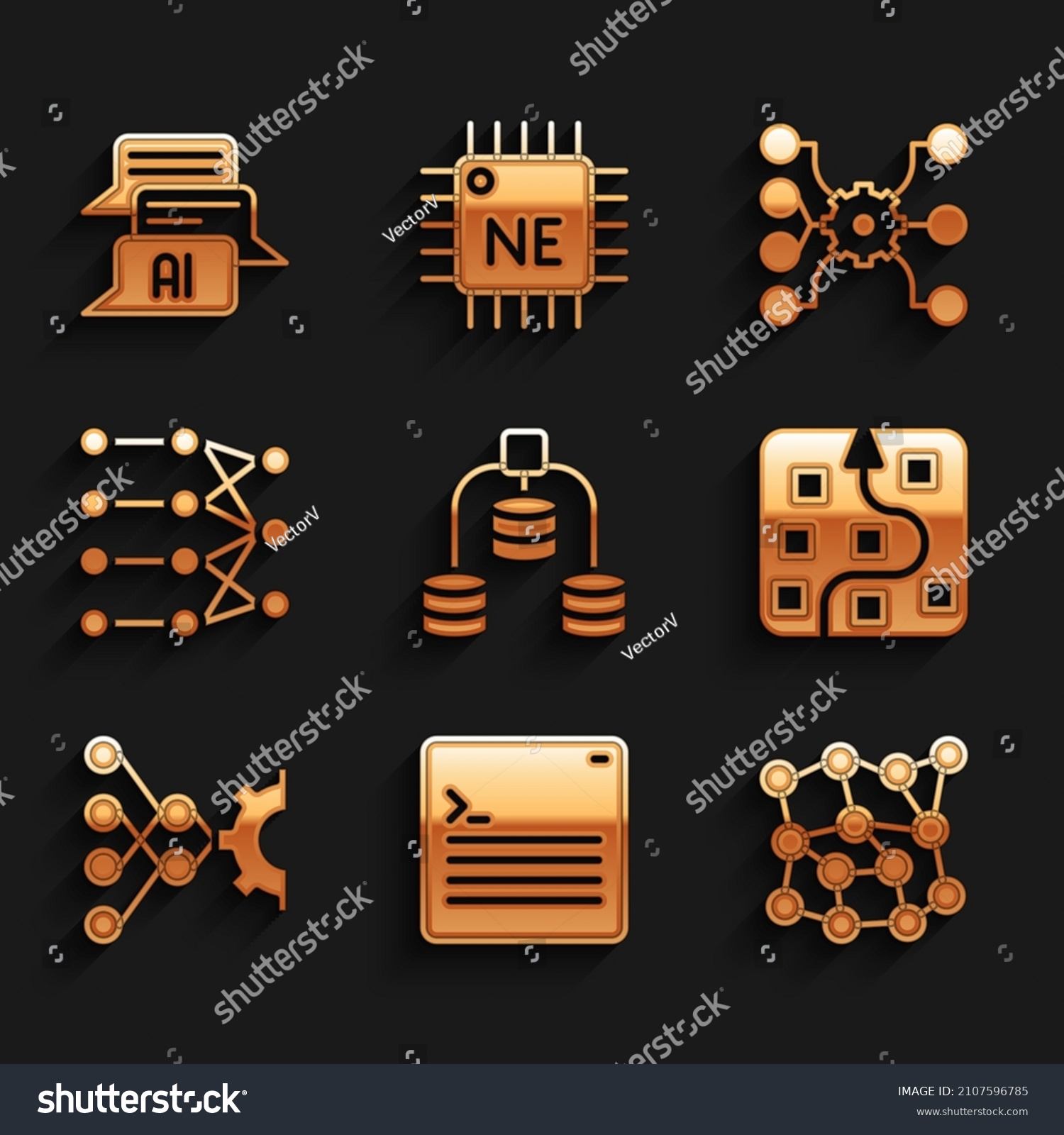 Set Server Data Web Developer Programming Stock Vector Royalty Free