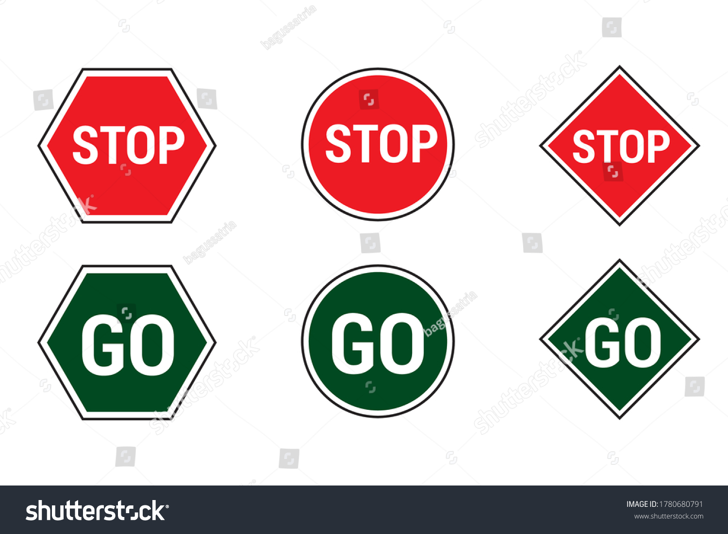 Set Sign Stop Go Stock Vector (Royalty Free) 1780680791 | Shutterstock