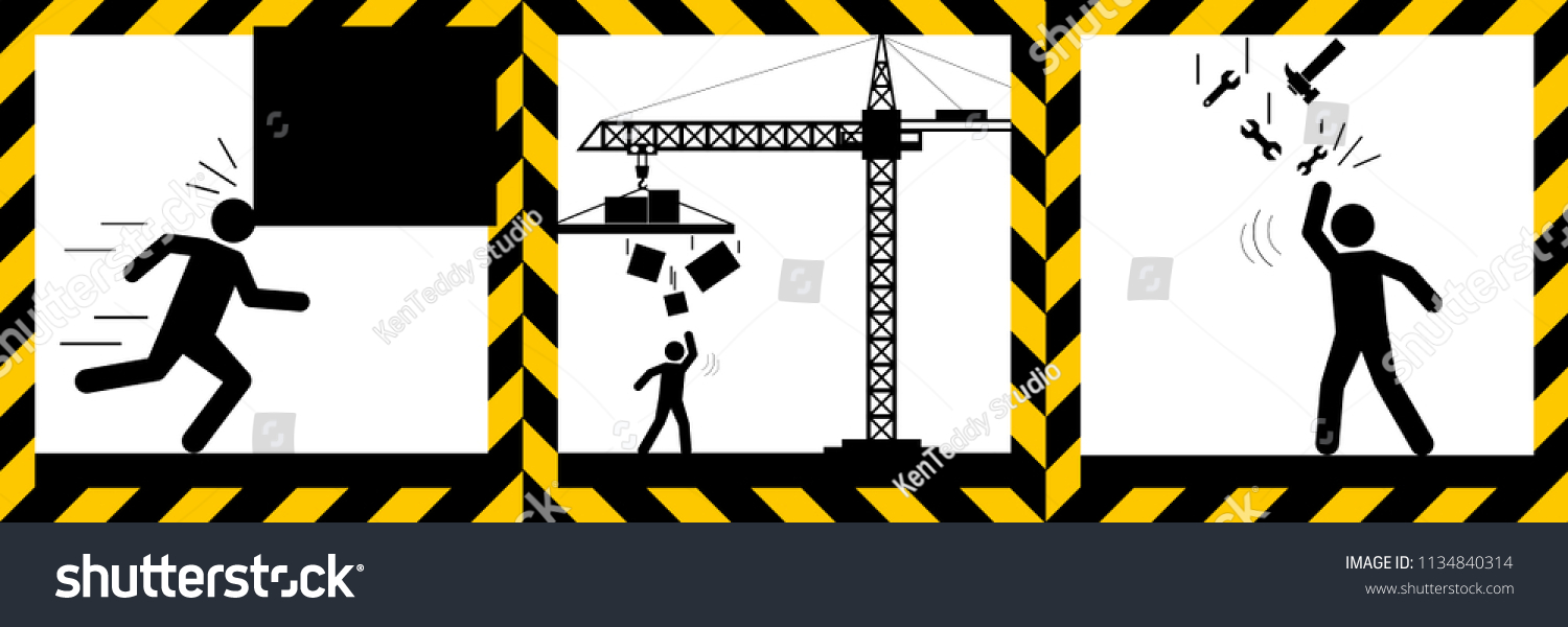 Set Signs Warningfalling Objectsmind Your Head: Vector có sẵn (miễn phí ...