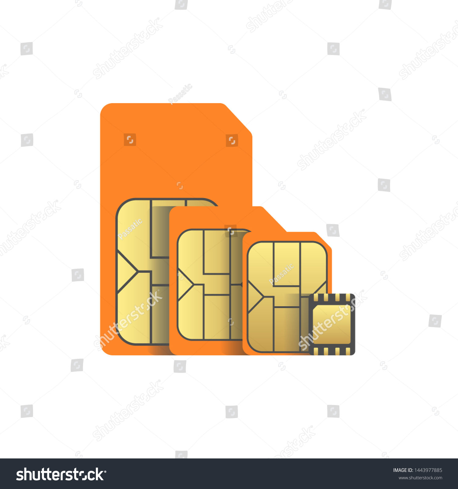 Set Sim Card Evolution Esim Vector Stock Vector (Royalty Free) 1443977885