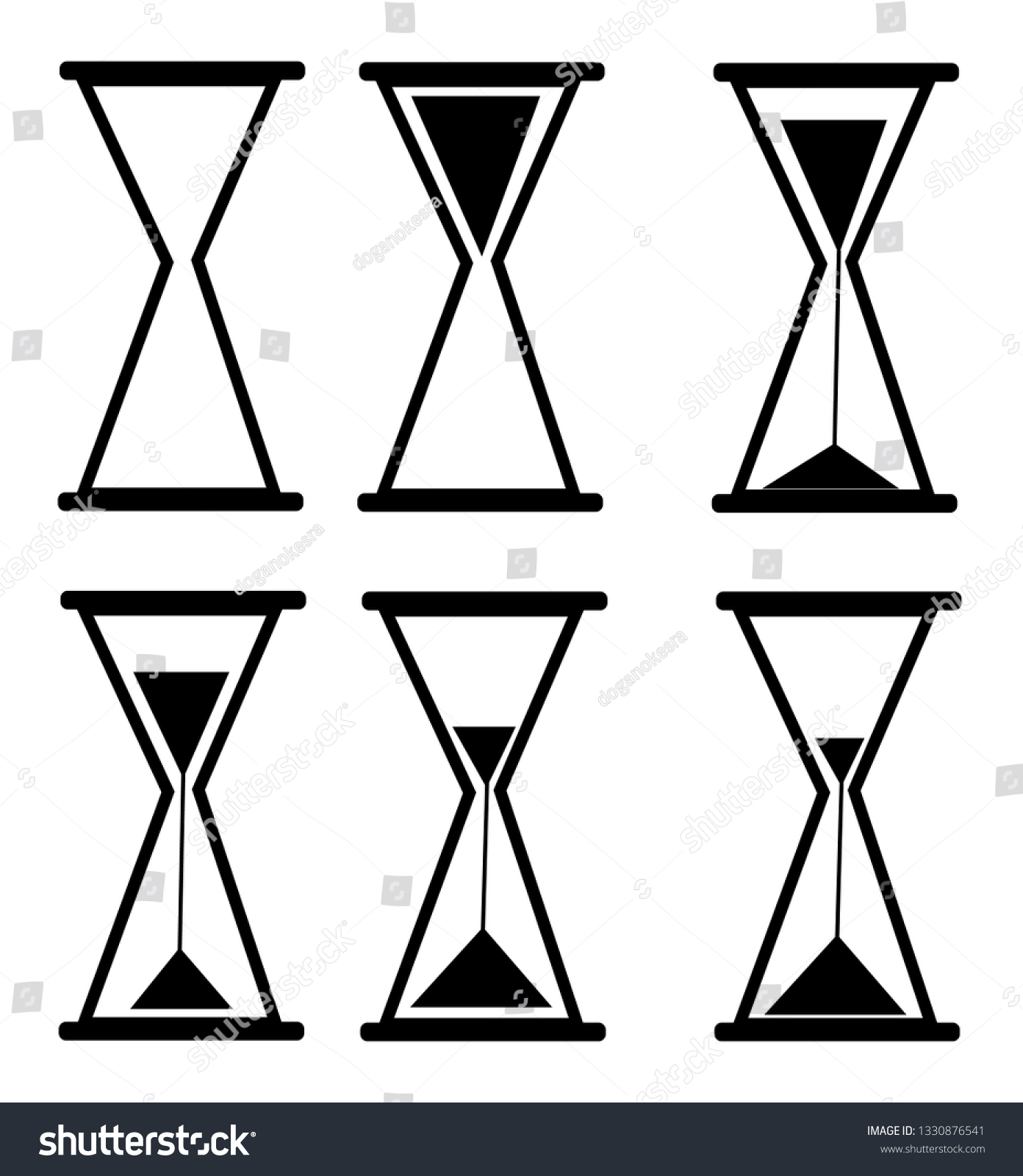 Set Simple Hourglass Vector Clock Icon Stock Vector (Royalty Free ...