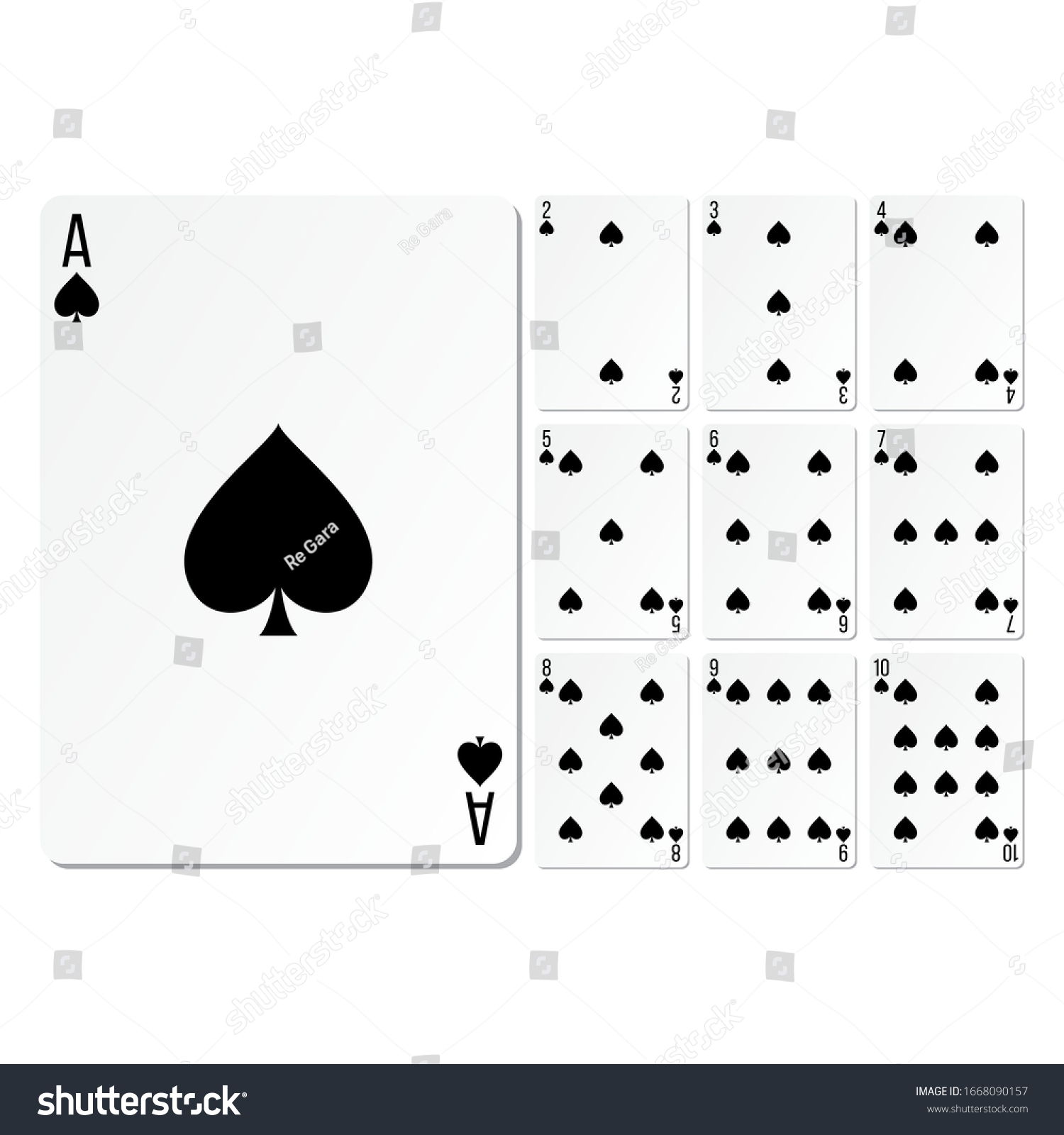 Set Spades Playing Cards Design Vector Stock Vector (Royalty Free ...