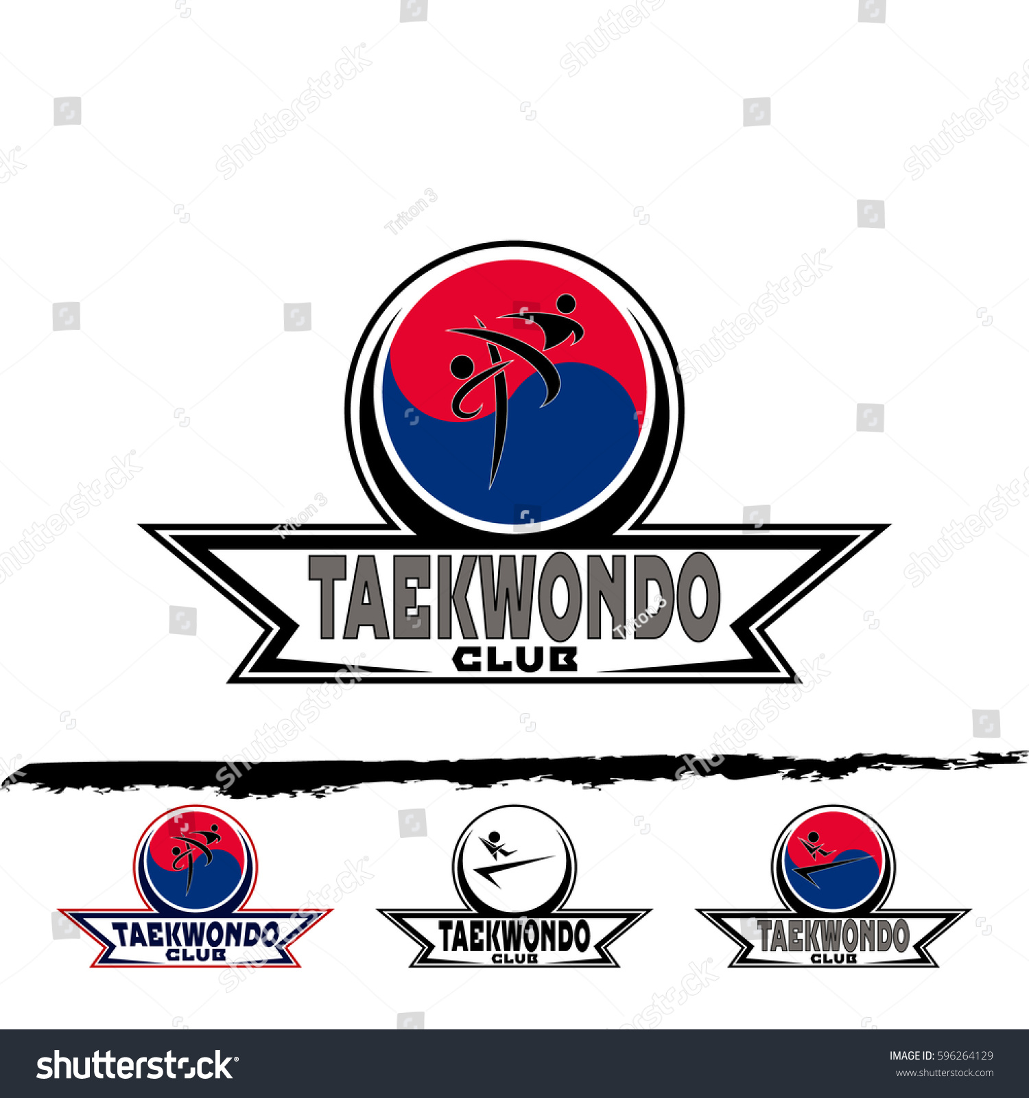 Set Taekwondo Logo Stock Vector (Royalty Free) 596264129