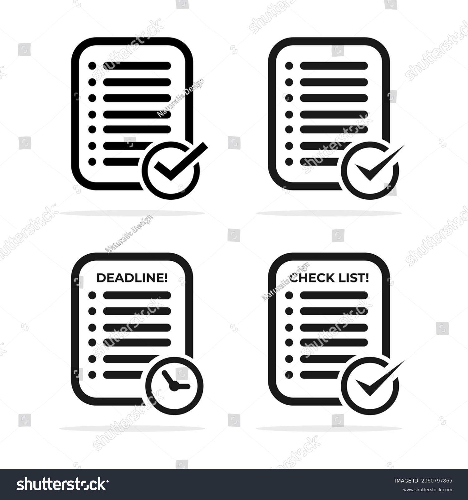 Set Task Completed Icon Checklist Icons Stock Vector (Royalty Free ...