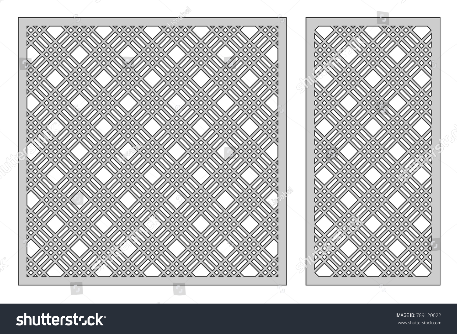 Set Template Cutting Diagonal Geometric Lines Stock Vector (Royalty ...