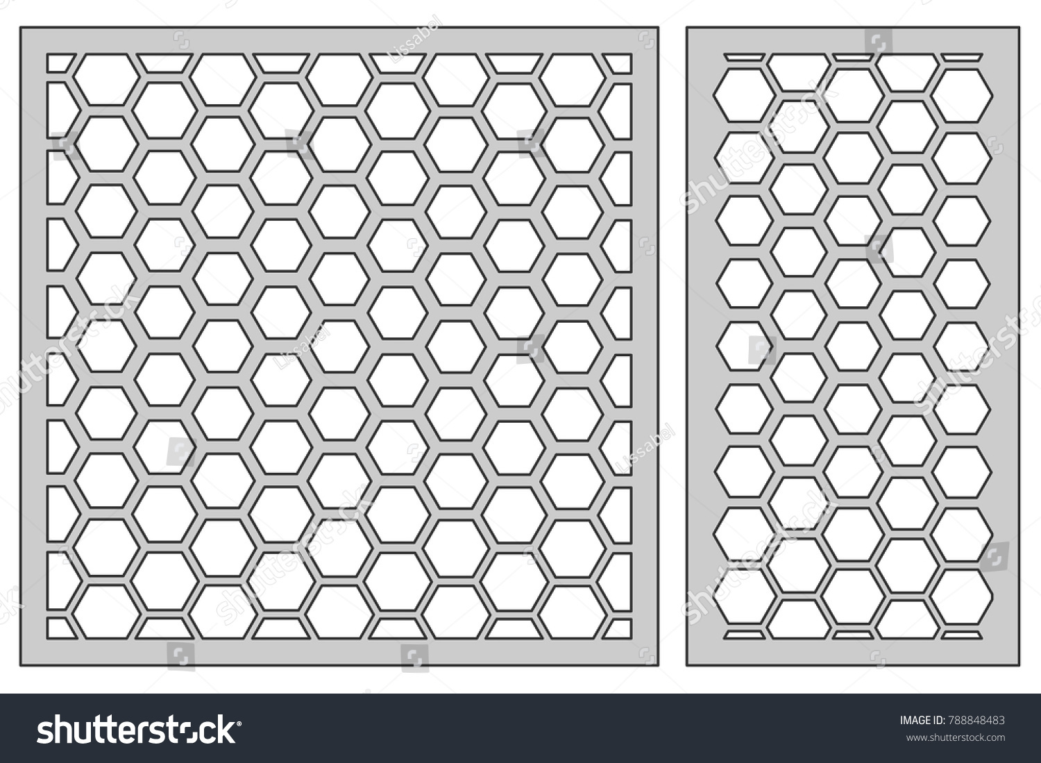 Set Template Cutting Pentagon Grid Pattern Stock Vector (Royalty Free ...