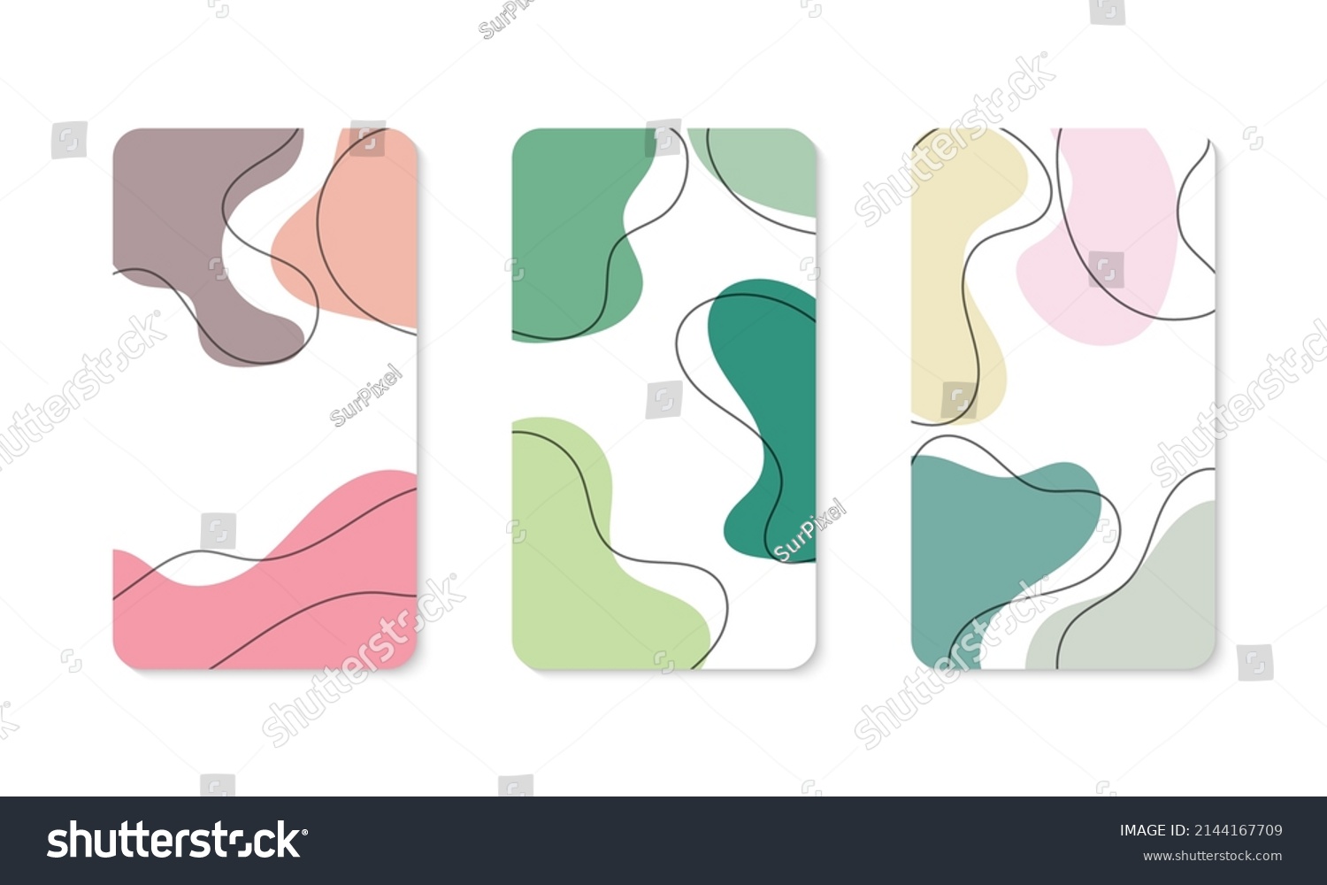 Set Template Smartphone Screen Wallpaper Abstract Stock Vector (Royalty ...