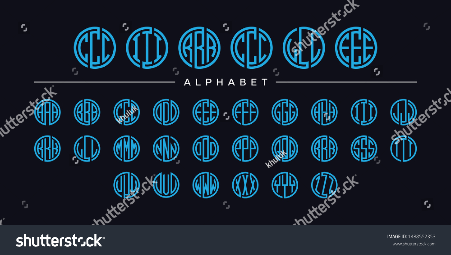 Set Three Alphabet Circle Font Vector Stock Vector (Royalty Free ...