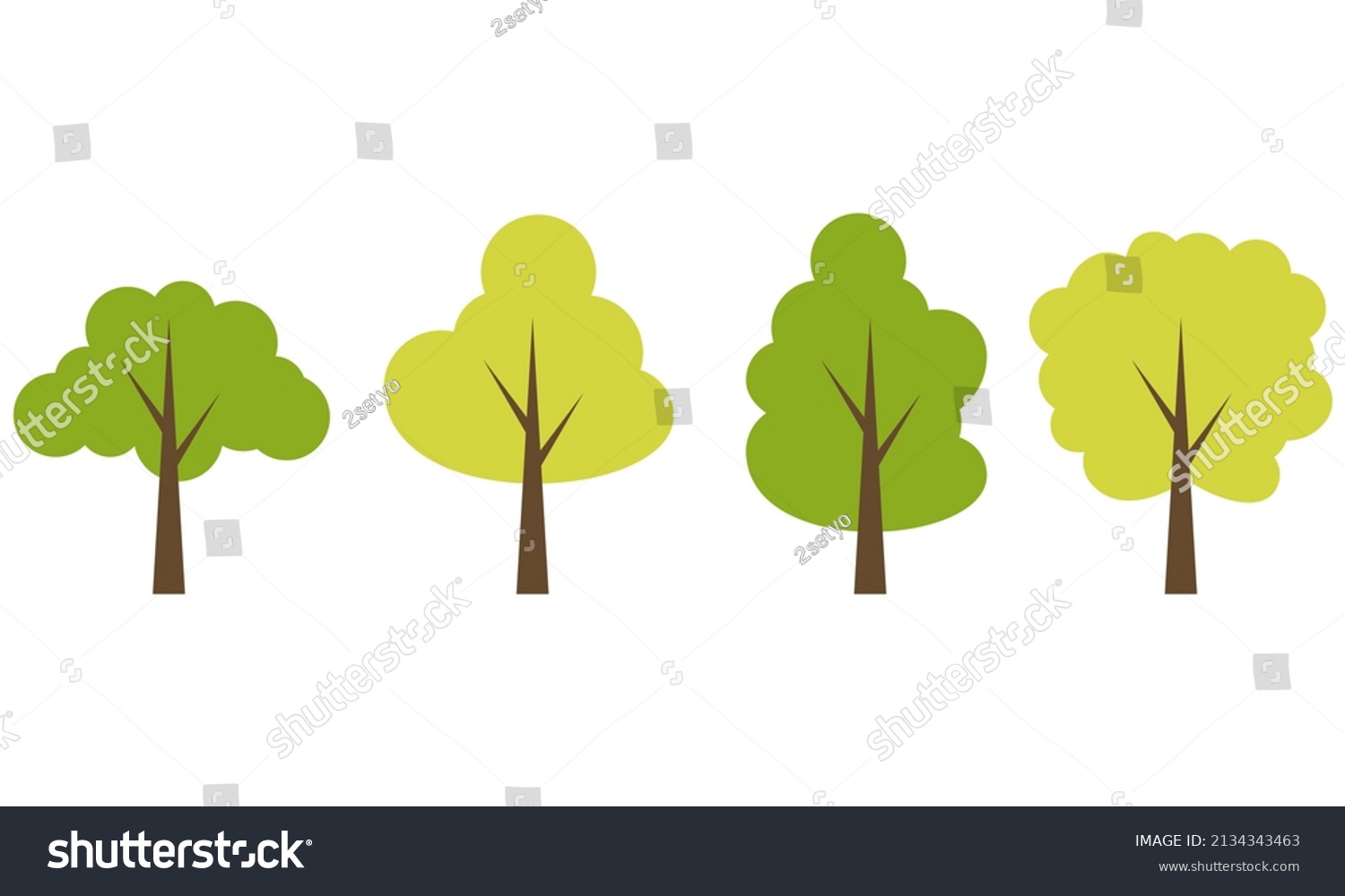 Set Tree Logo Tree Icon Tree Stock Vector (Royalty Free) 2134343463 ...