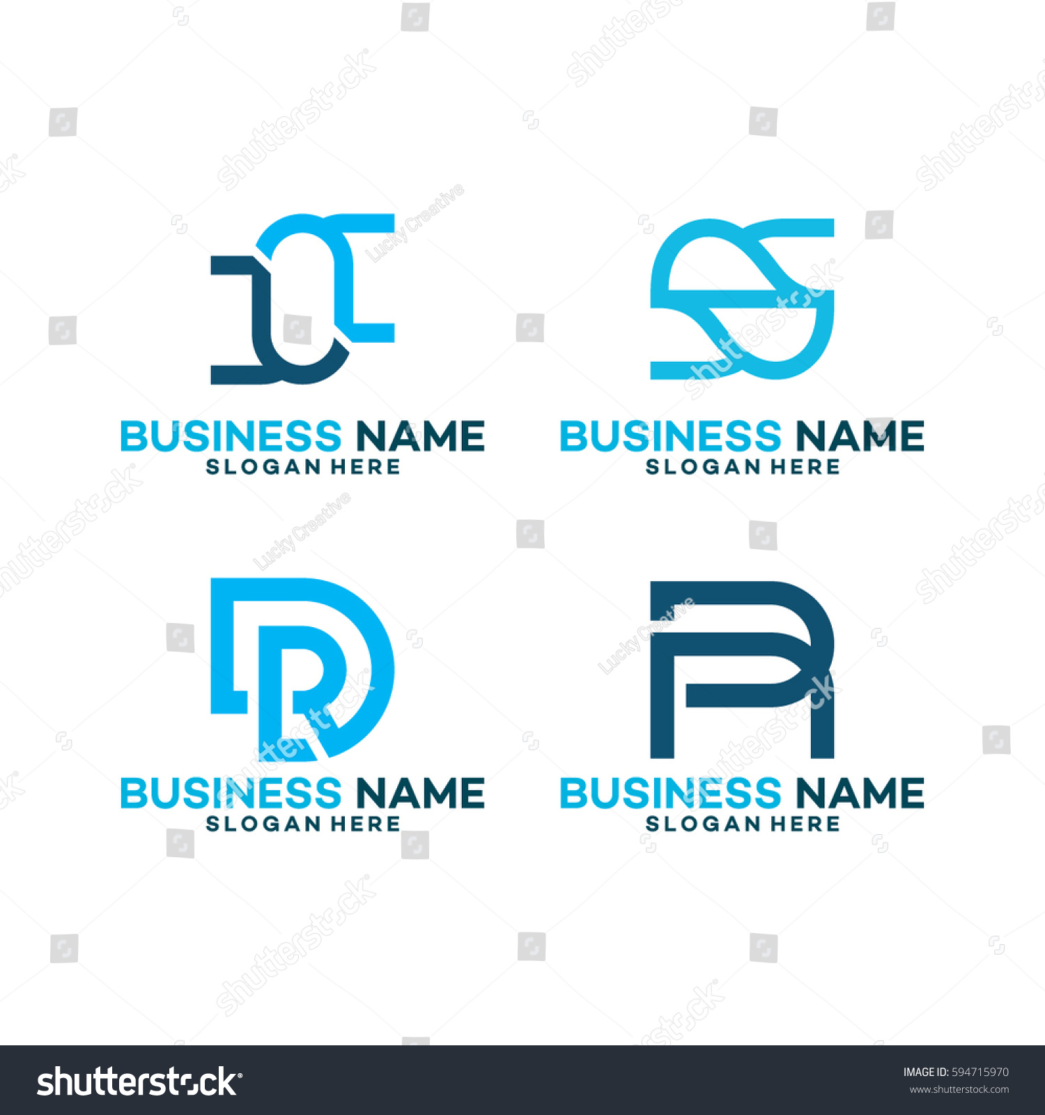 Set Unique R Rr Initial Logo Stock Vector (Royalty Free) 594715970 ...