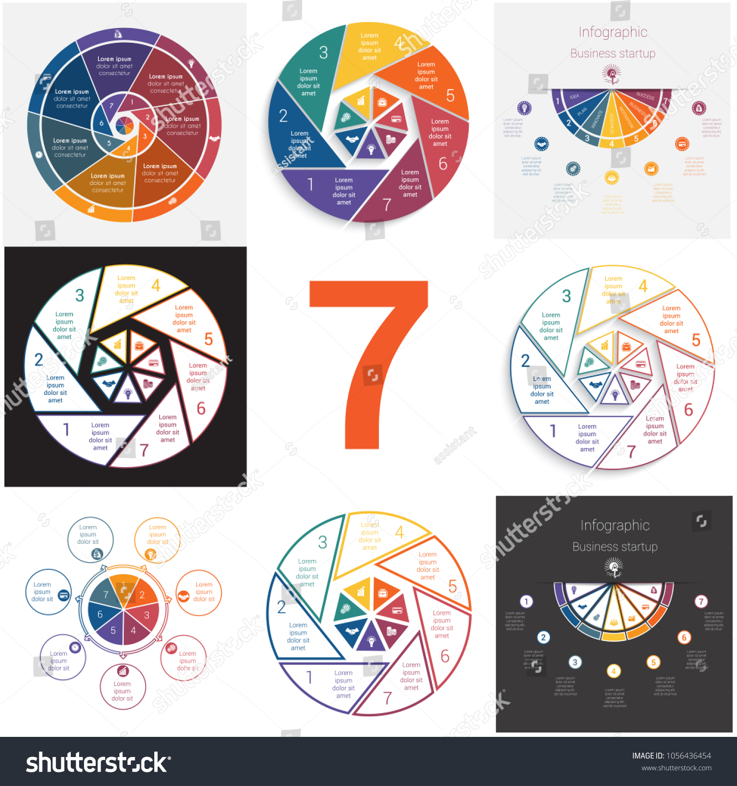 Set Universal Elements Templates Infographics Cyclic Stock Vector ...