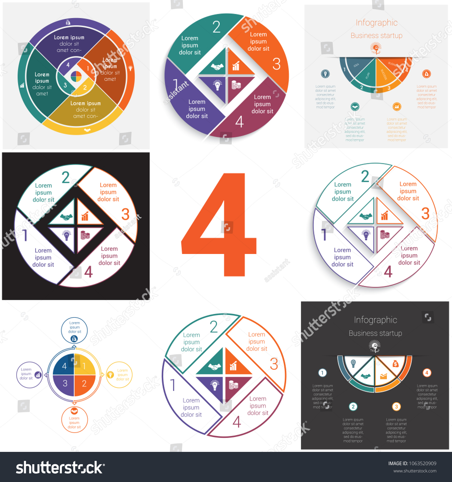Set Universal Elements Templates Infographics Cyclic Stock Vector ...