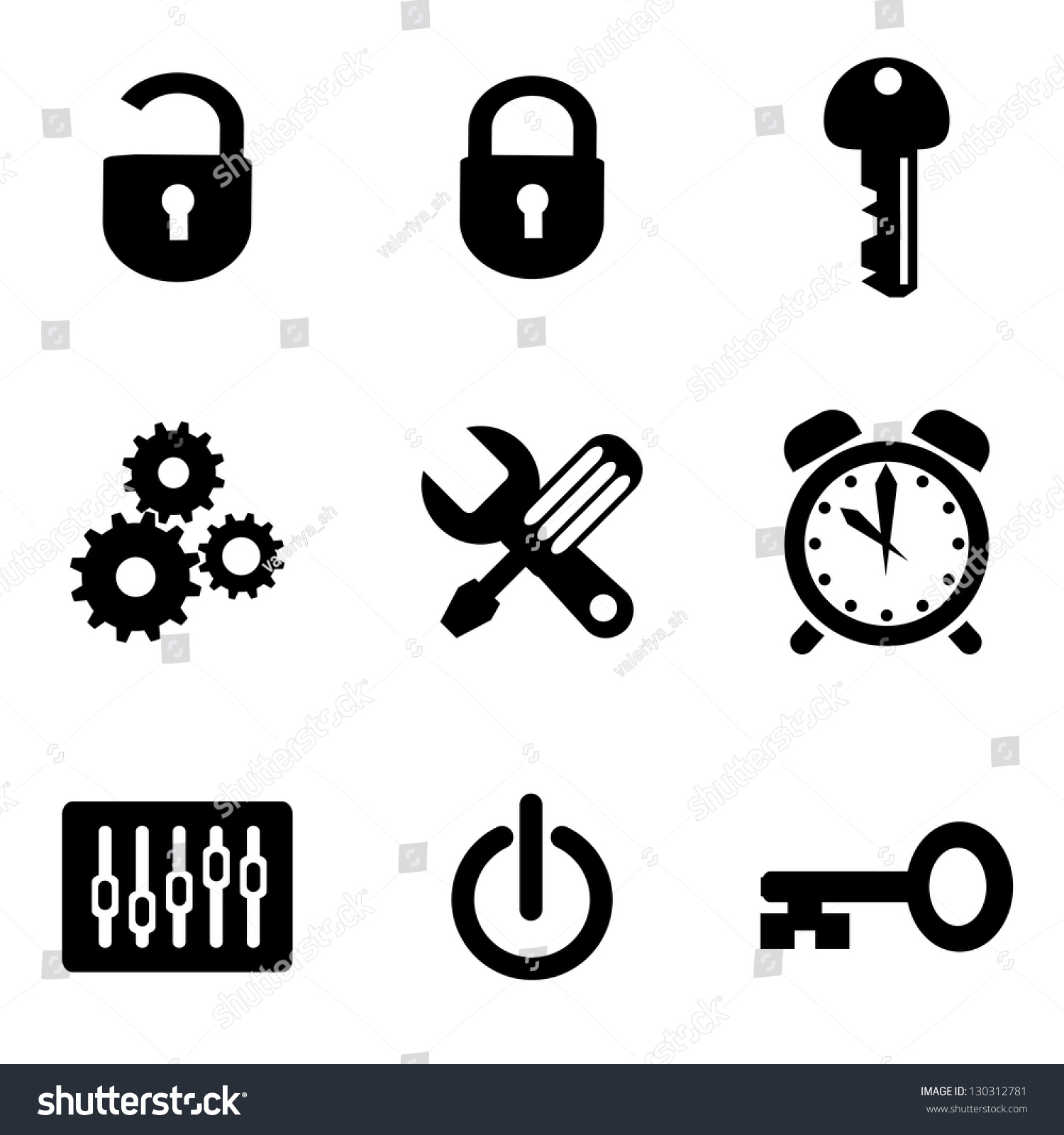 Set Vector Computer Icons Parameters Settings Stock Vector (Royalty ...