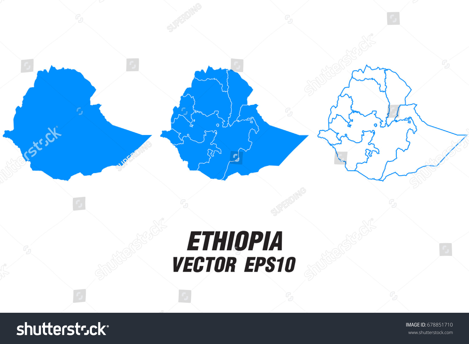 Set Vector Maps Vector Map Ethiopiavector Stock Vector (Royalty Free ...