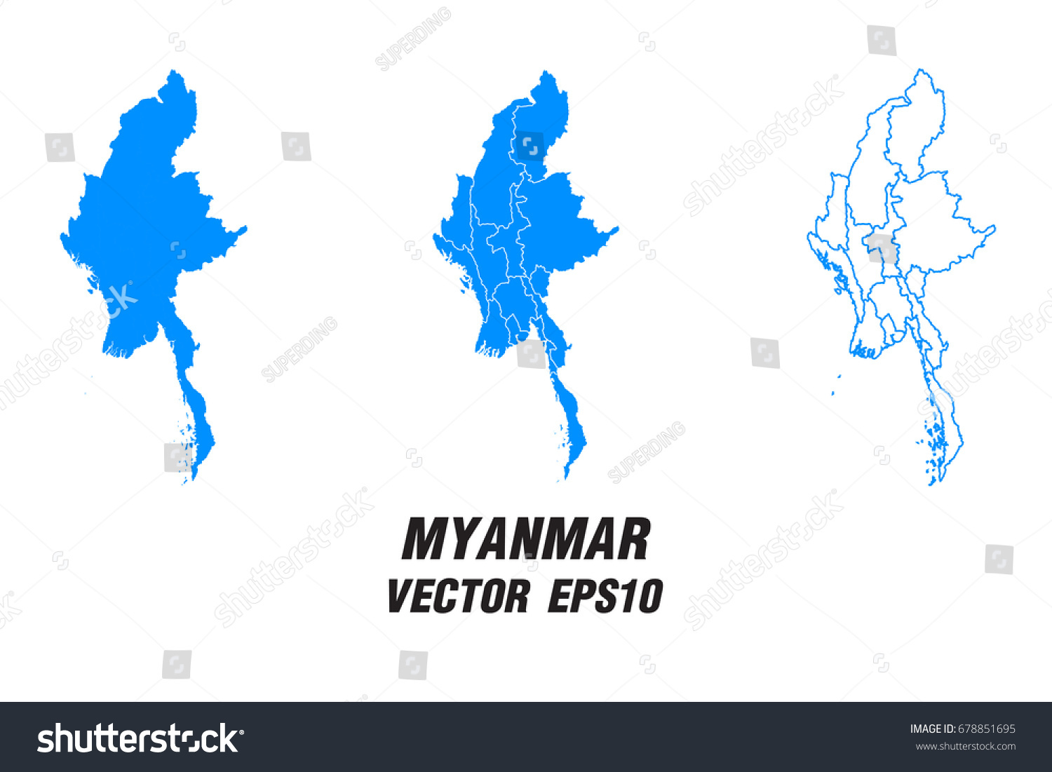 Set Vector Maps Vector Map Myanmarvector Stock Vector (Royalty Free ...