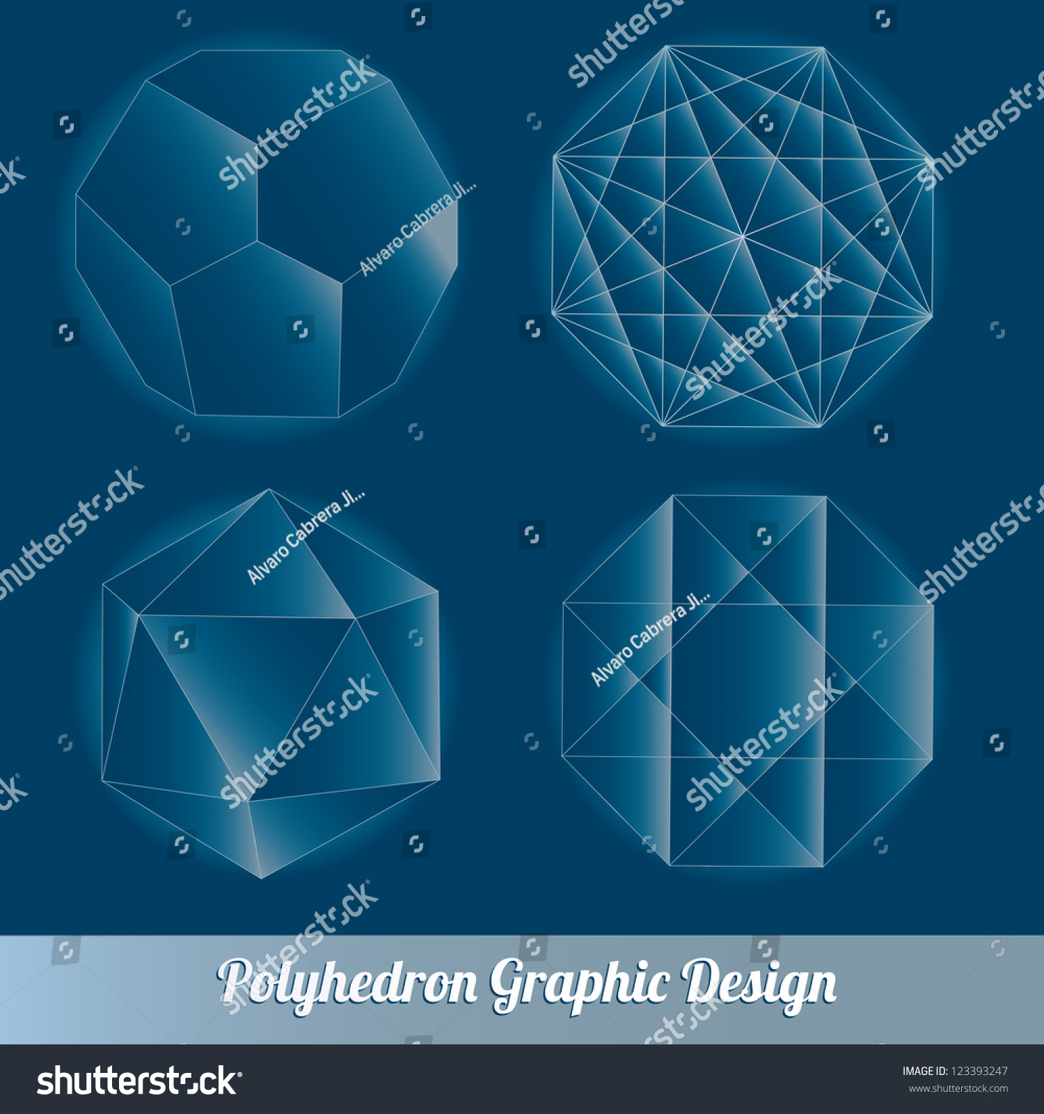 Set Vector Polyhedron Graphic Design Stock Vector (Royalty Free ...