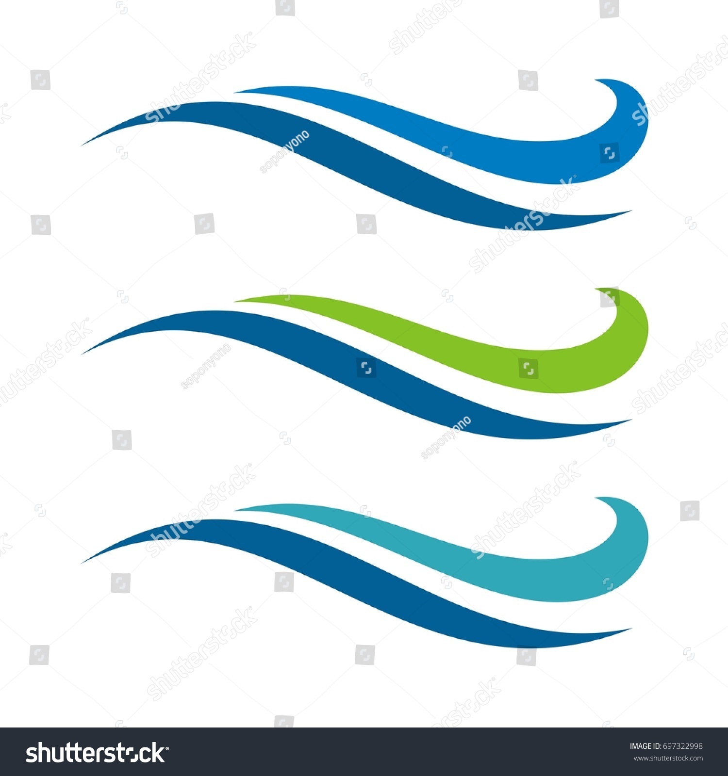 Set Wave Swoosh Logo Template Illustration Stock Vector (Royalty Free ...