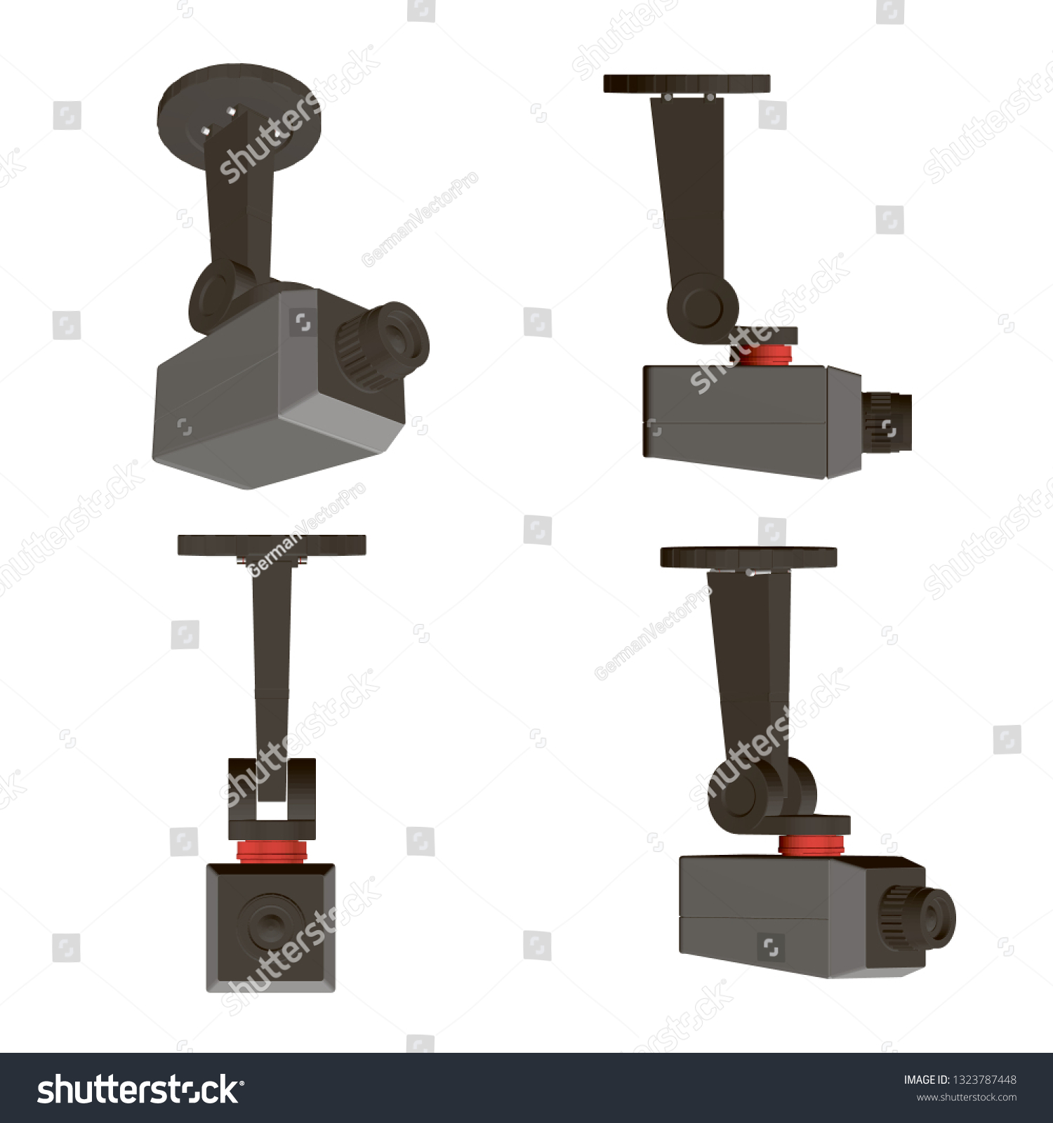 Set Cctv Cameras Different Angles 3d Stock Vector (Royalty Free ...
