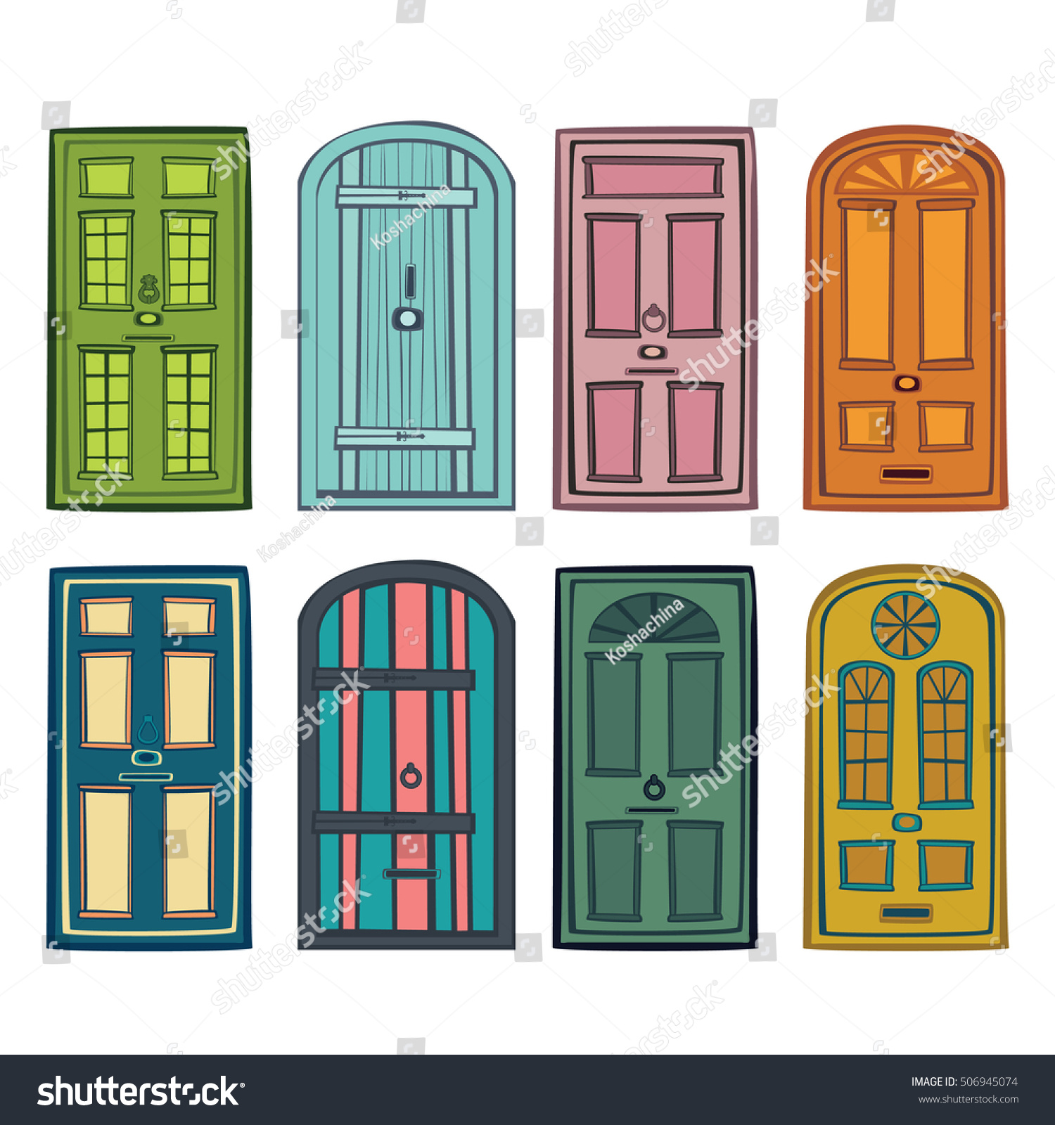 Set Different Doors: เวกเตอร์สต็อก (ปลอดค่าลิขสิทธิ์) 506945074 ...