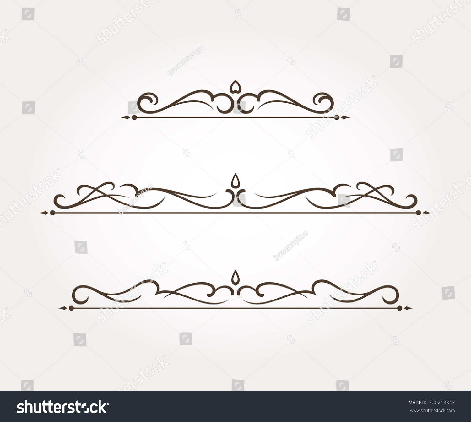 Set Three Design Elements Fancy Page Stock Vector (Royalty Free ...