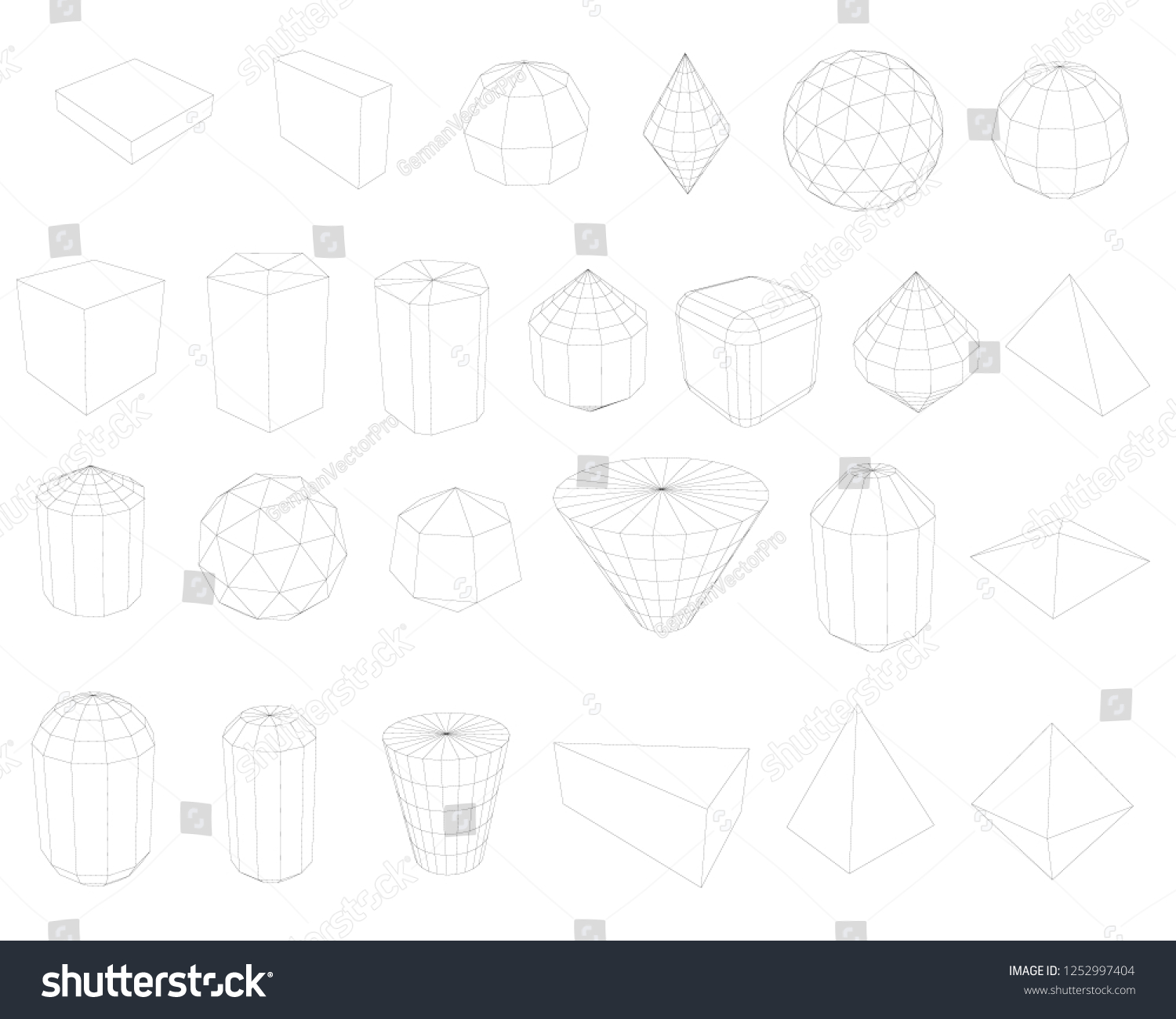 Set Various Geometric Shapes Vector Illustration Stock Vector (Royalty ...