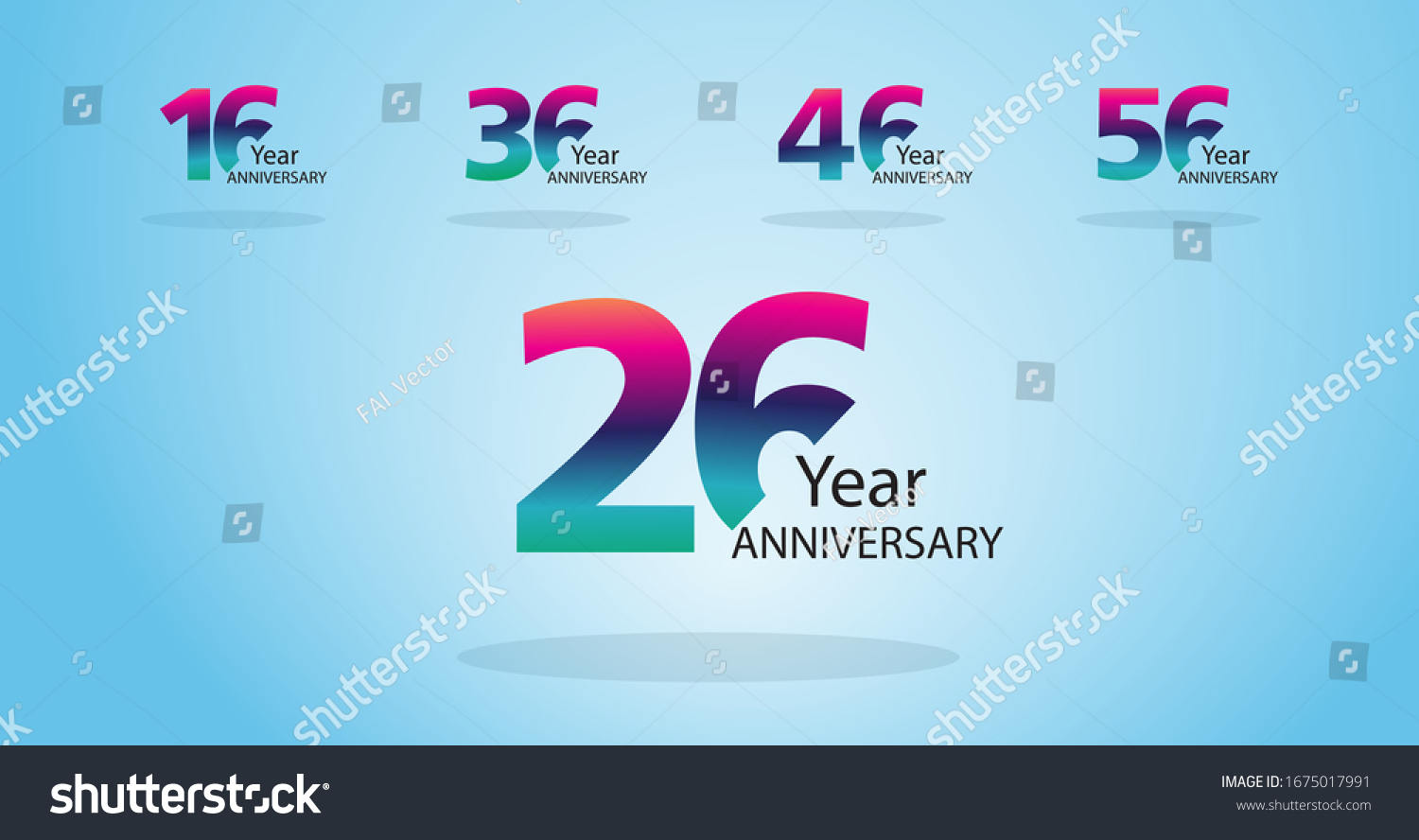 Set Year Anniversary Logo Vector Template Stock Vector (Royalty Free ...