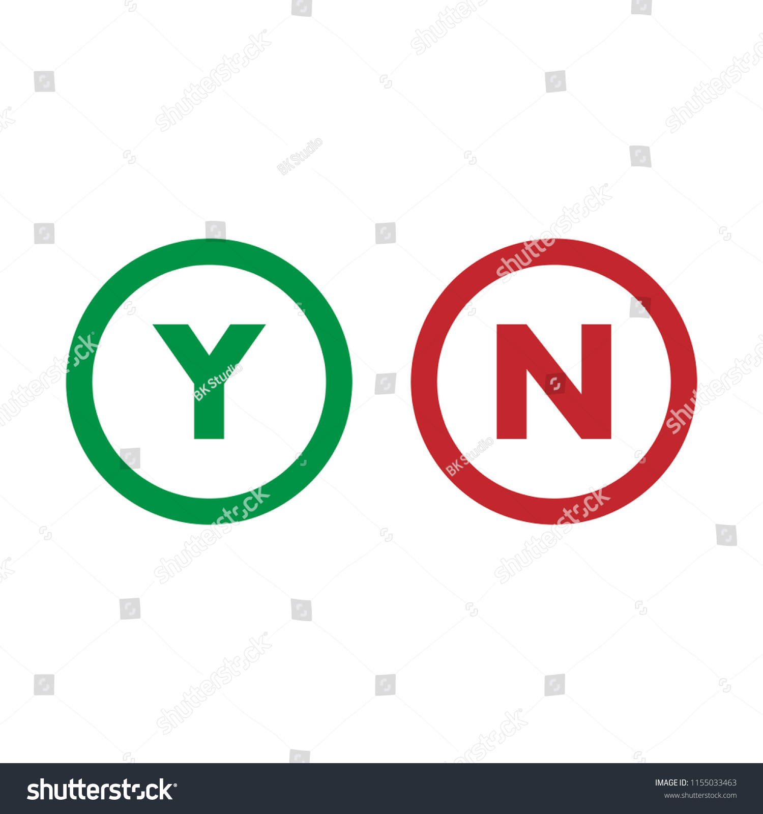 Set Yes No Icon Stock Vector (Royalty Free) 1155033463 | Shutterstock