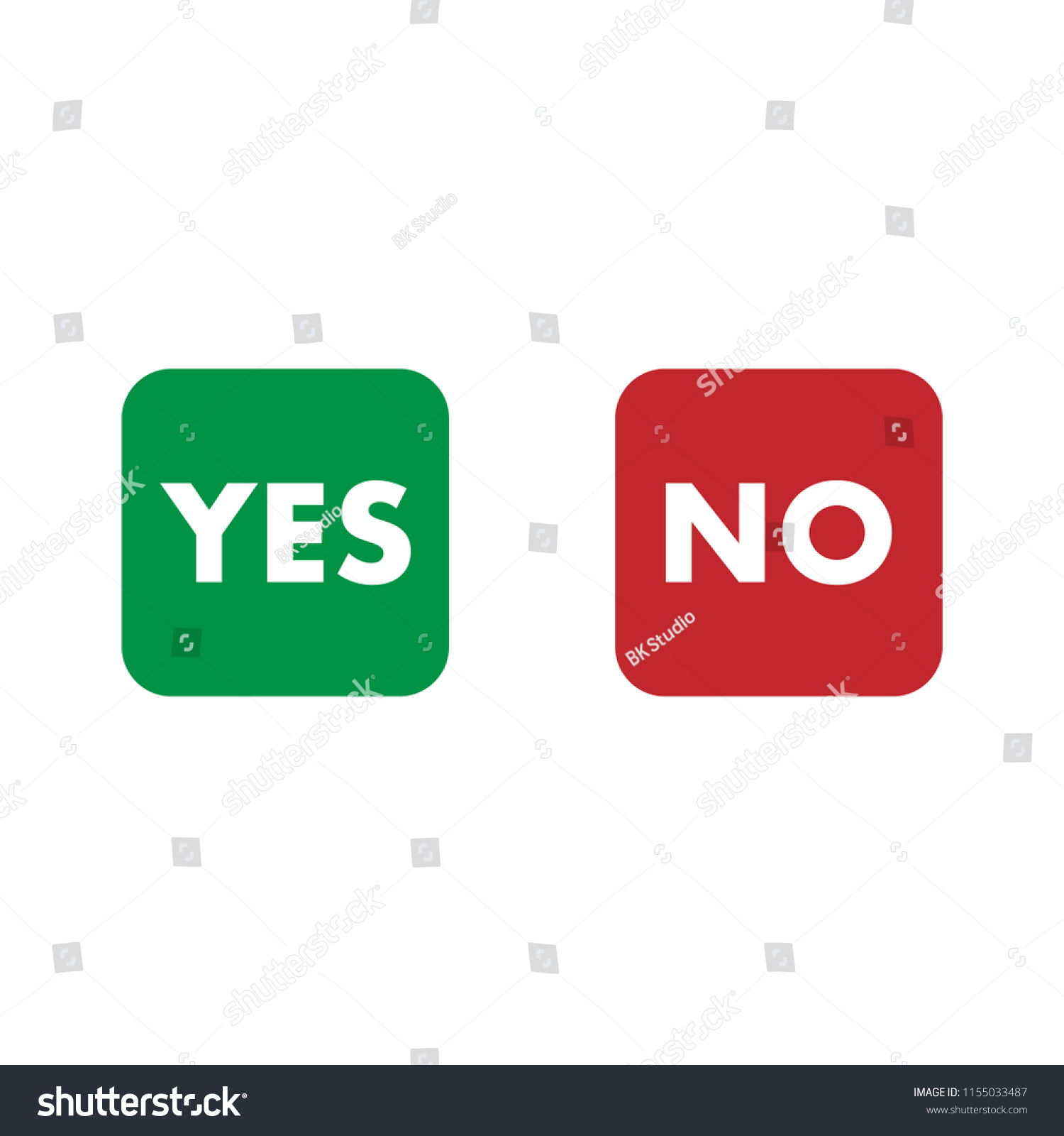 Set Yes No Icon Stock Vector (Royalty Free) 1155033487 | Shutterstock