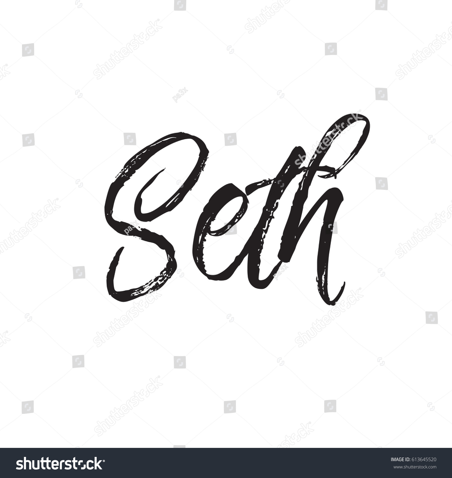 Seth Text Design Vector Calligraphy Typography Stock Vector 613645520 ...