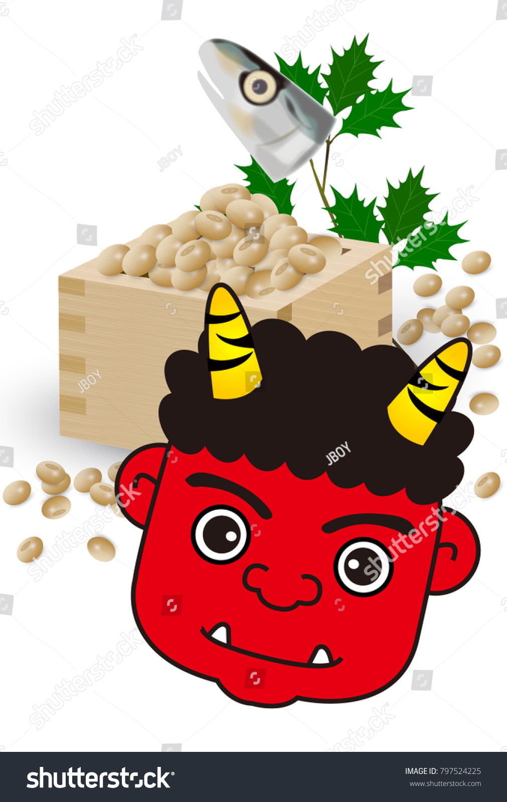 Setsubun Bean Demon Icon Stock Vector (Royalty Free) 797524225