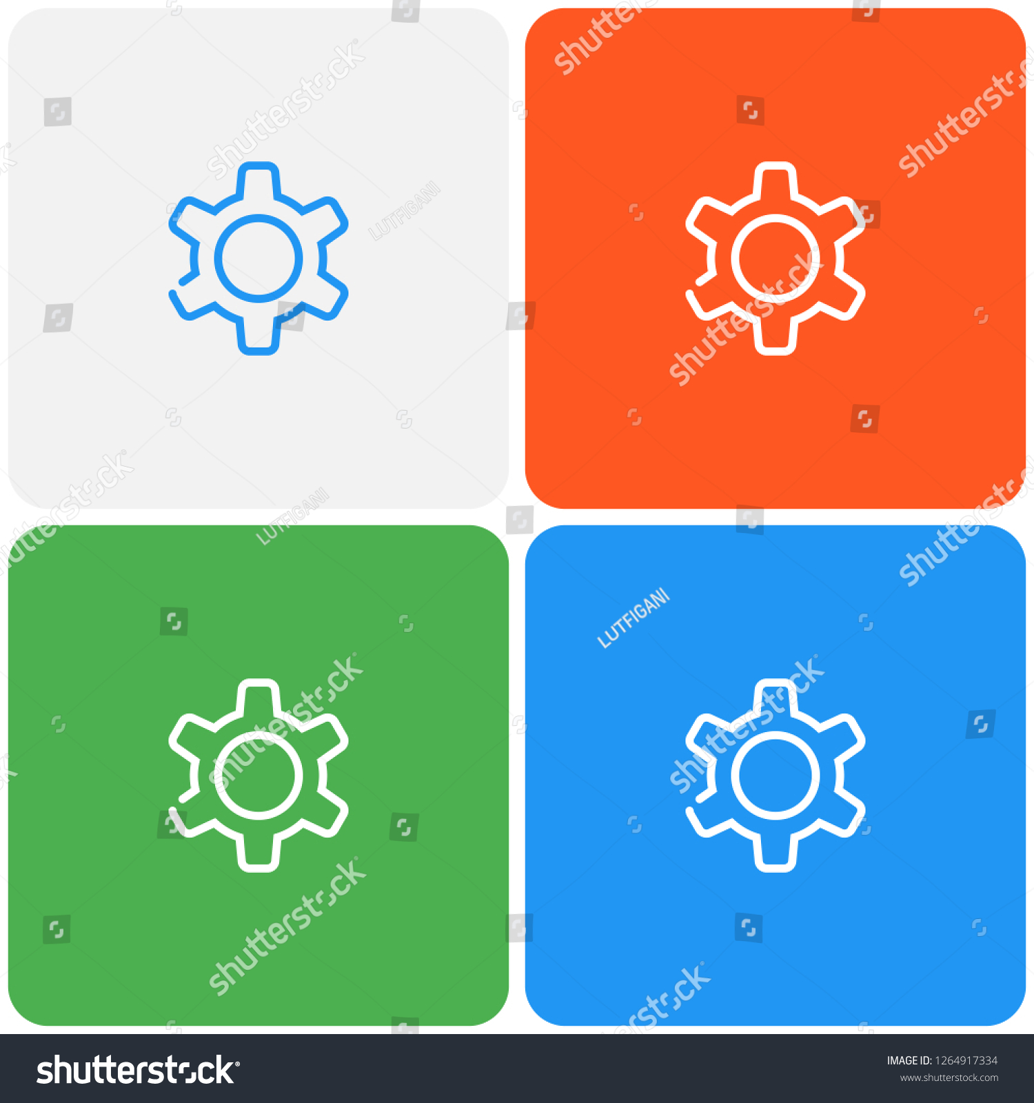 Setting Outline Flat Icon Material Design Stock Vector (Royalty Free ...